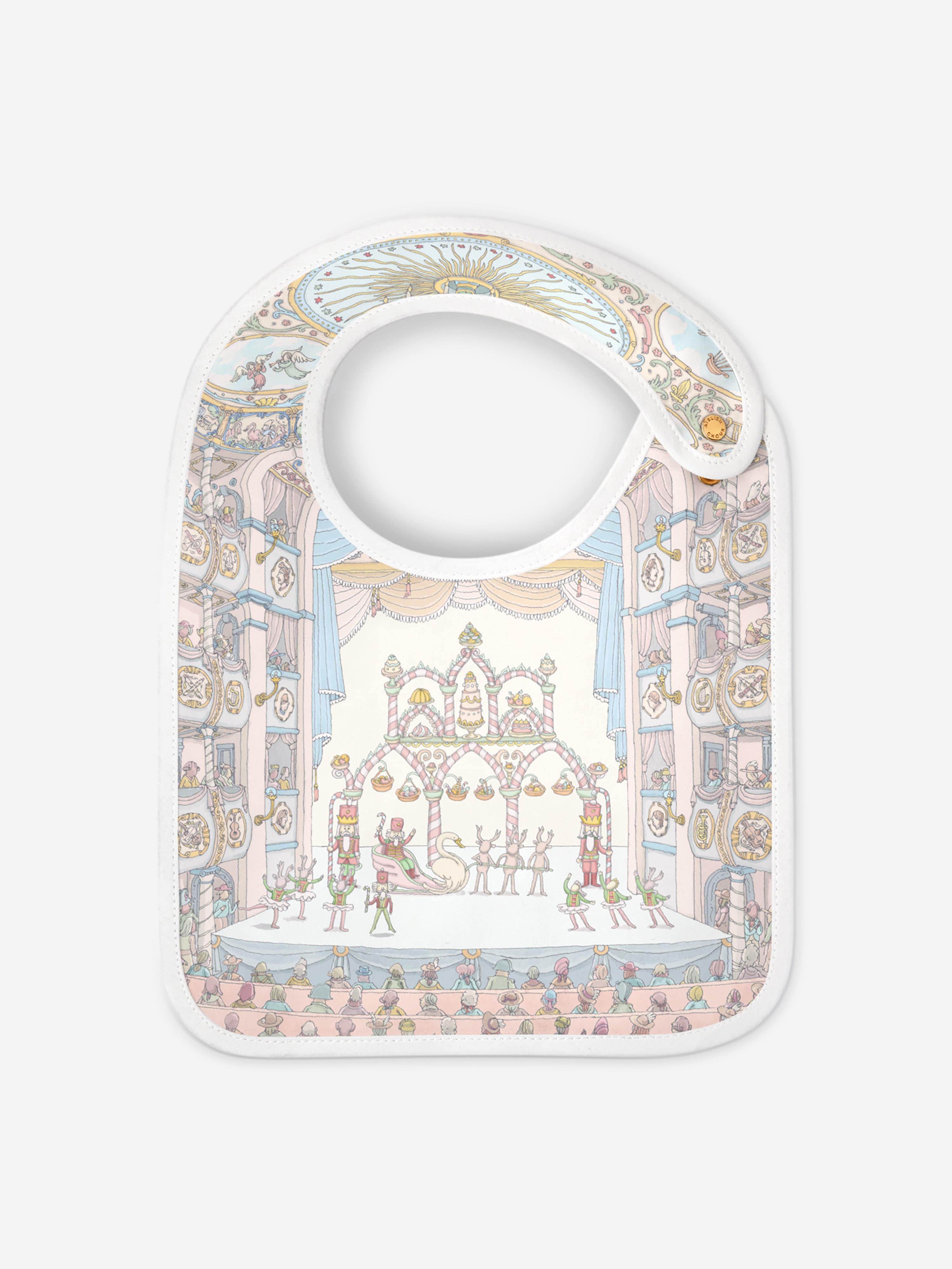 Atelier Choux Baby Opera Satin Bib in White | Childsplay Clothing