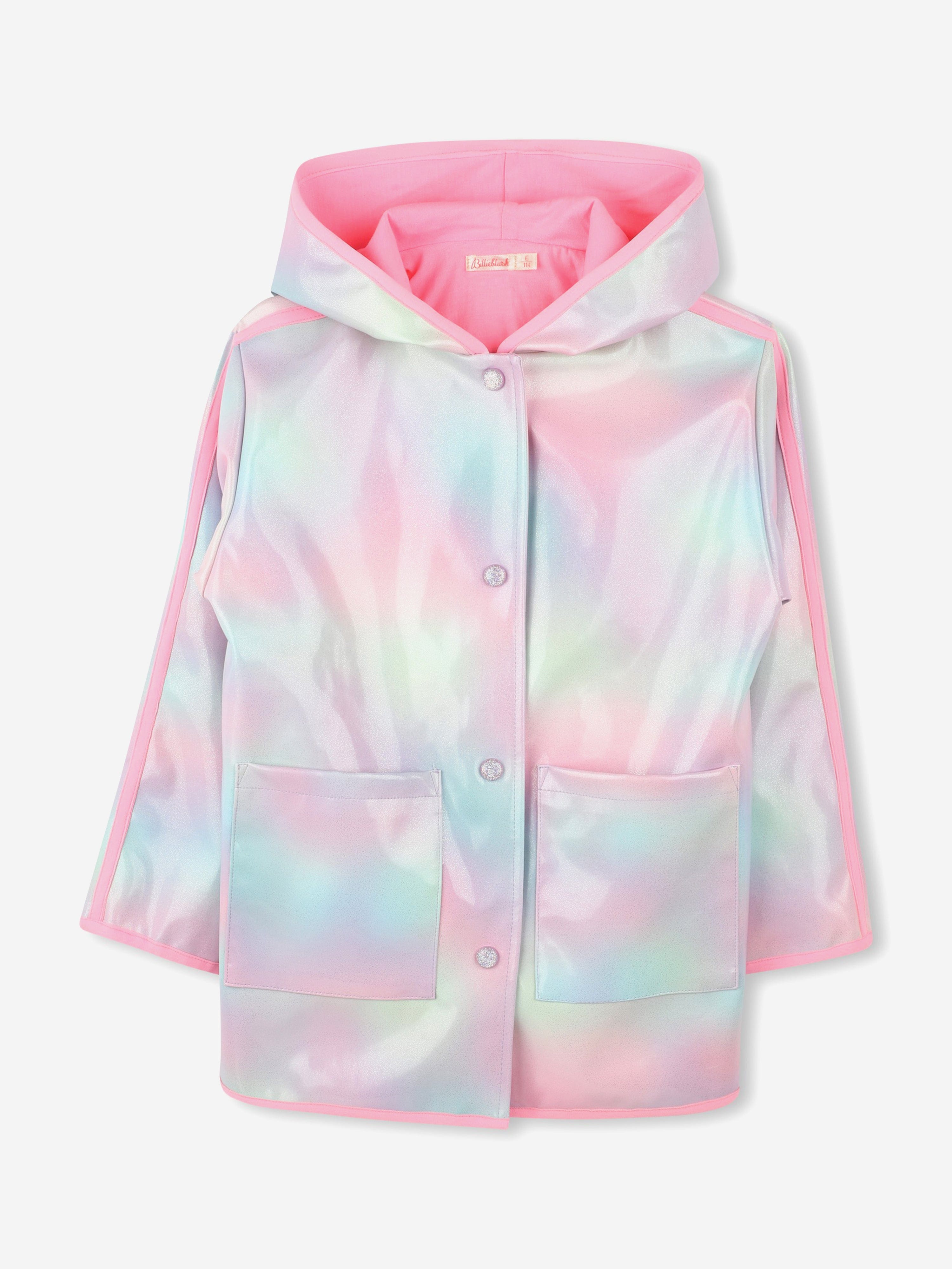 Billieblush Girls Hooded Raincoat in Multicolour | Childsplay Clothing