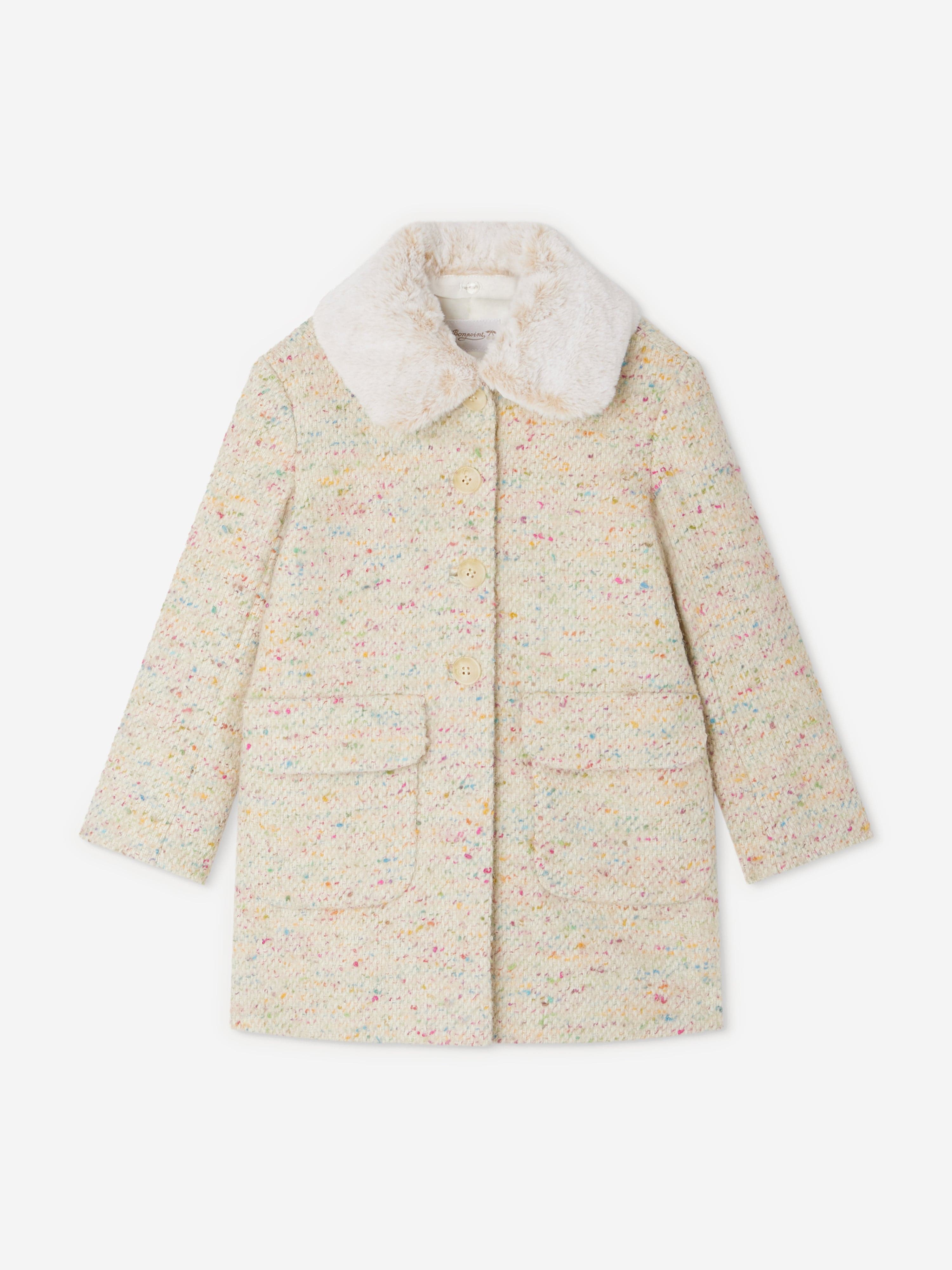 Bonpoint Girls Gloriane Lon Coat in Multicolour | Childsplay Clothing