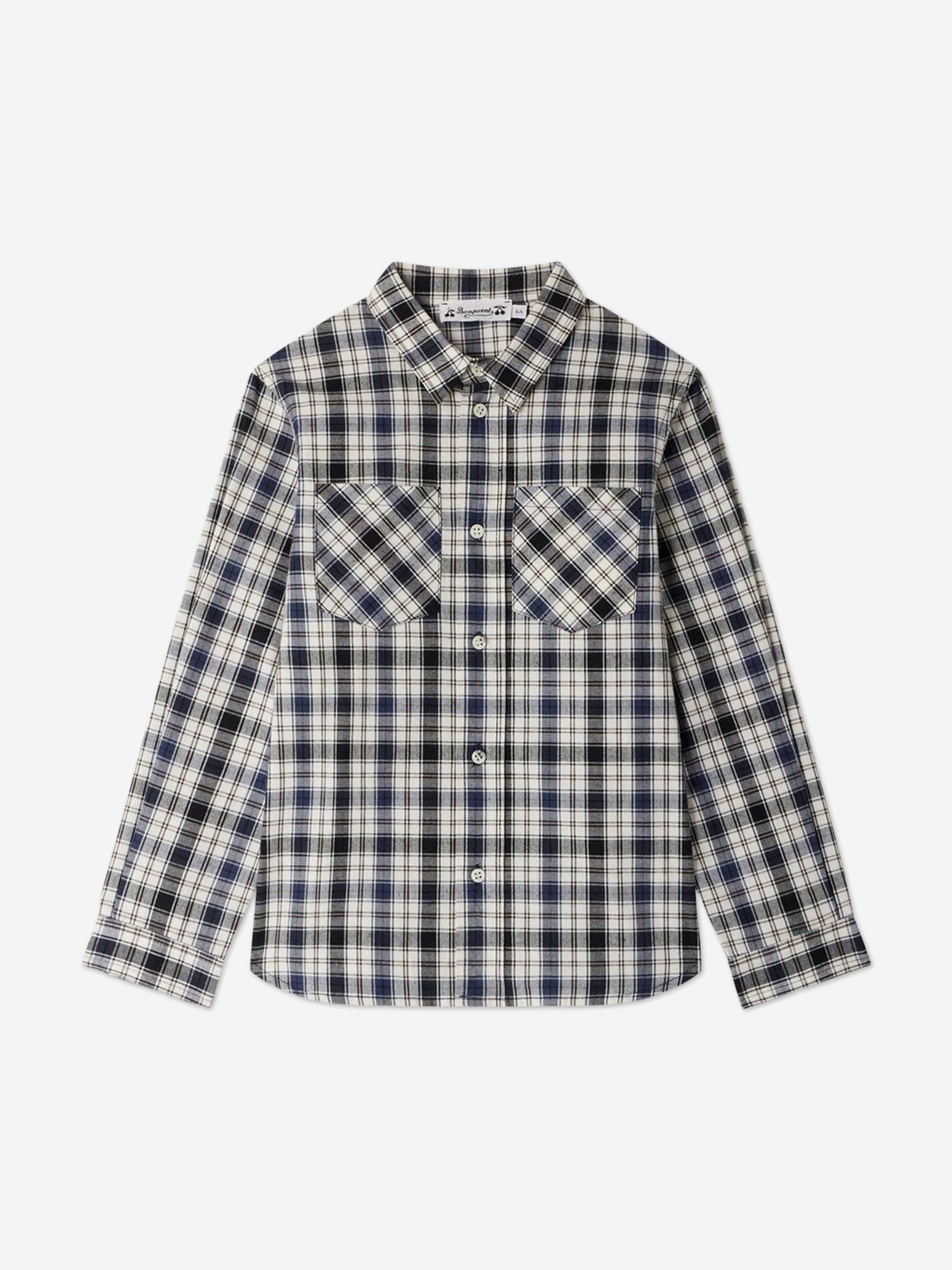 Bonpoint Boys Altman Checked Shirt in Black | Childsplay Clothing