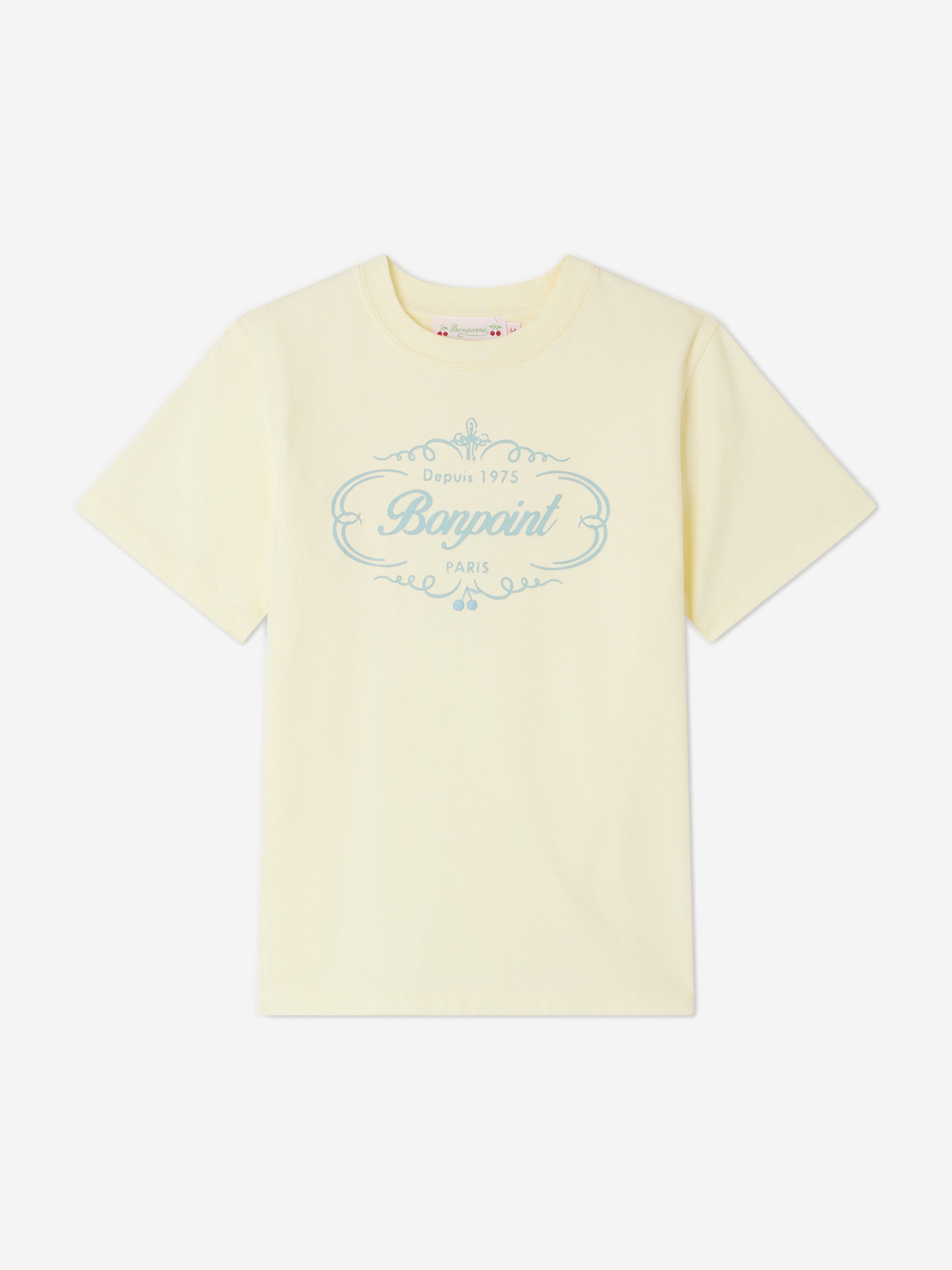 Bonpoint Girls Thida Logo T-Shirt in Yellow | Childsplay Clothing