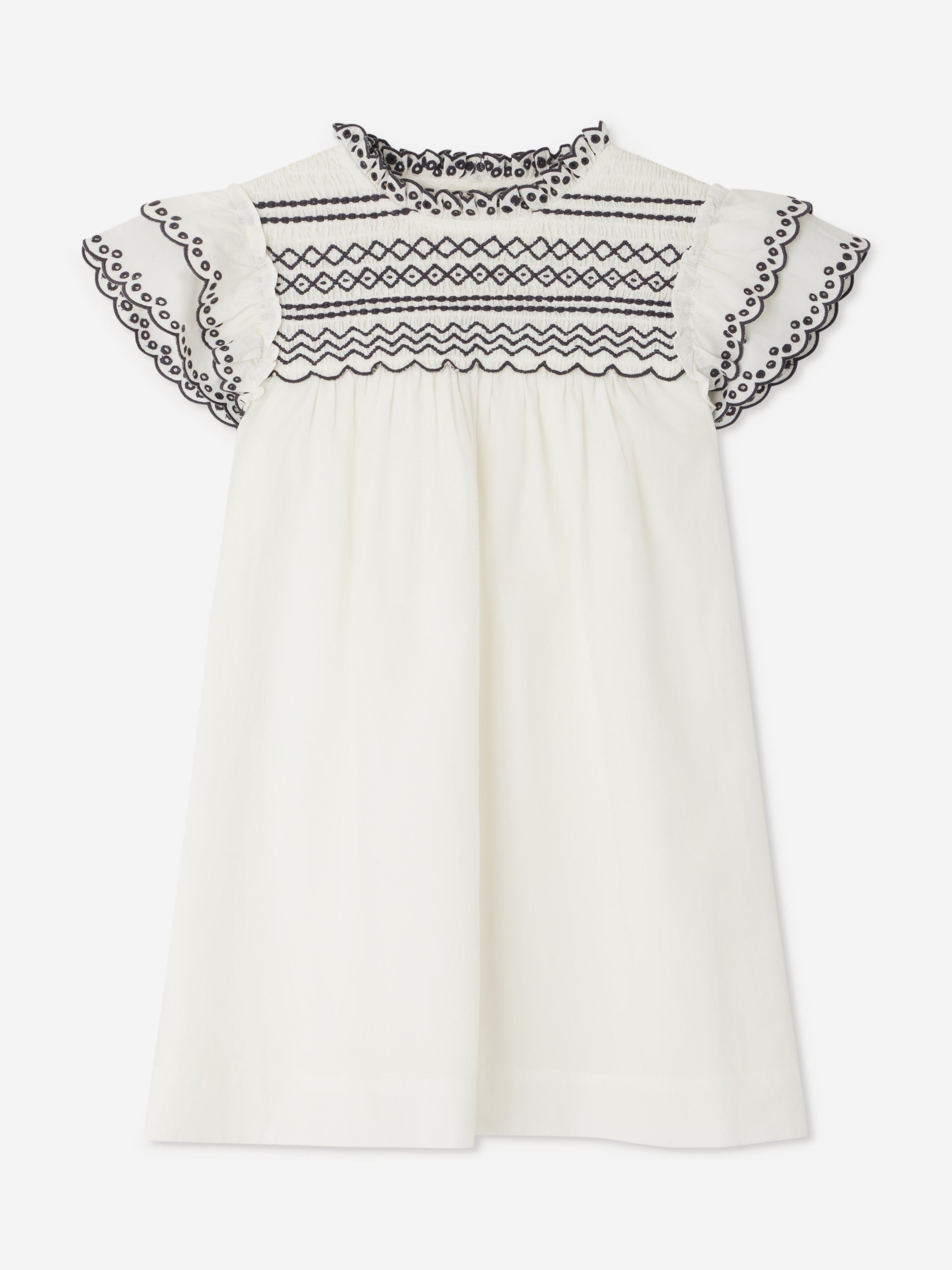 Bonpoint Girls Bijou Dress in Ivory | Childsplay Clothing