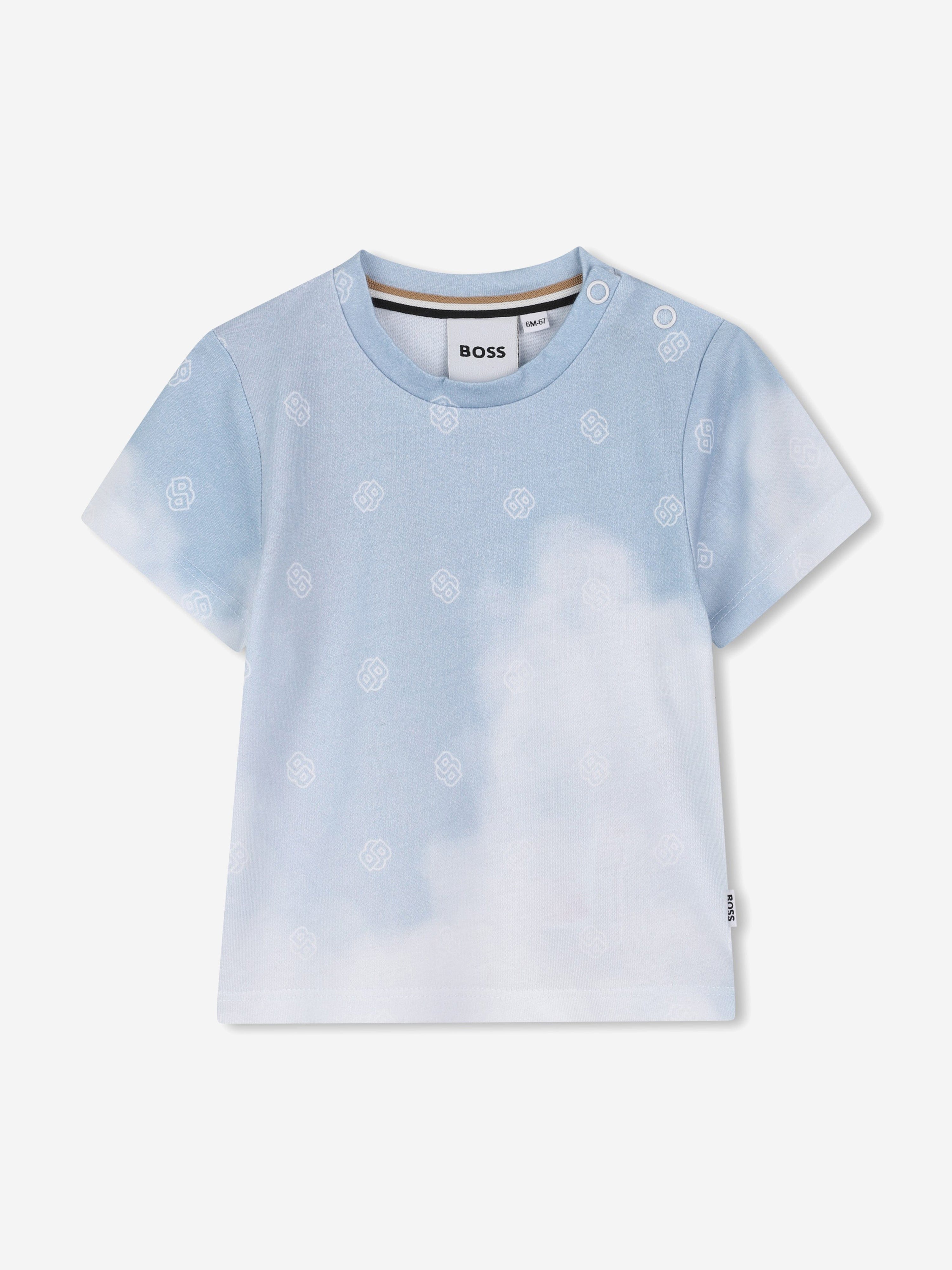 BOSS Baby Boys Cloud Print T-Shirt in Blue | Childsplay Clothing