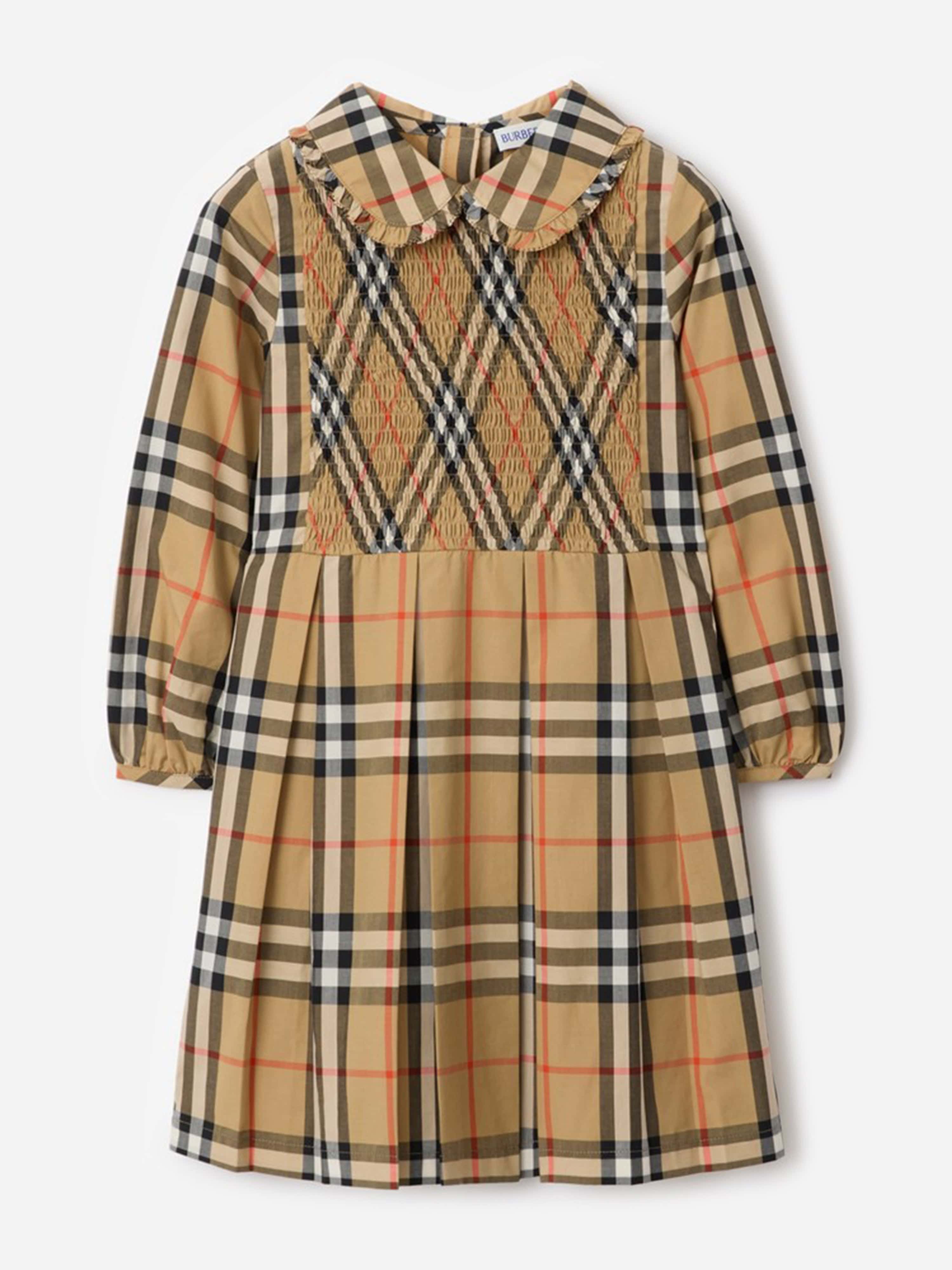 Burberry Girls Ida Check Dress in Beige | Childsplay Clothing