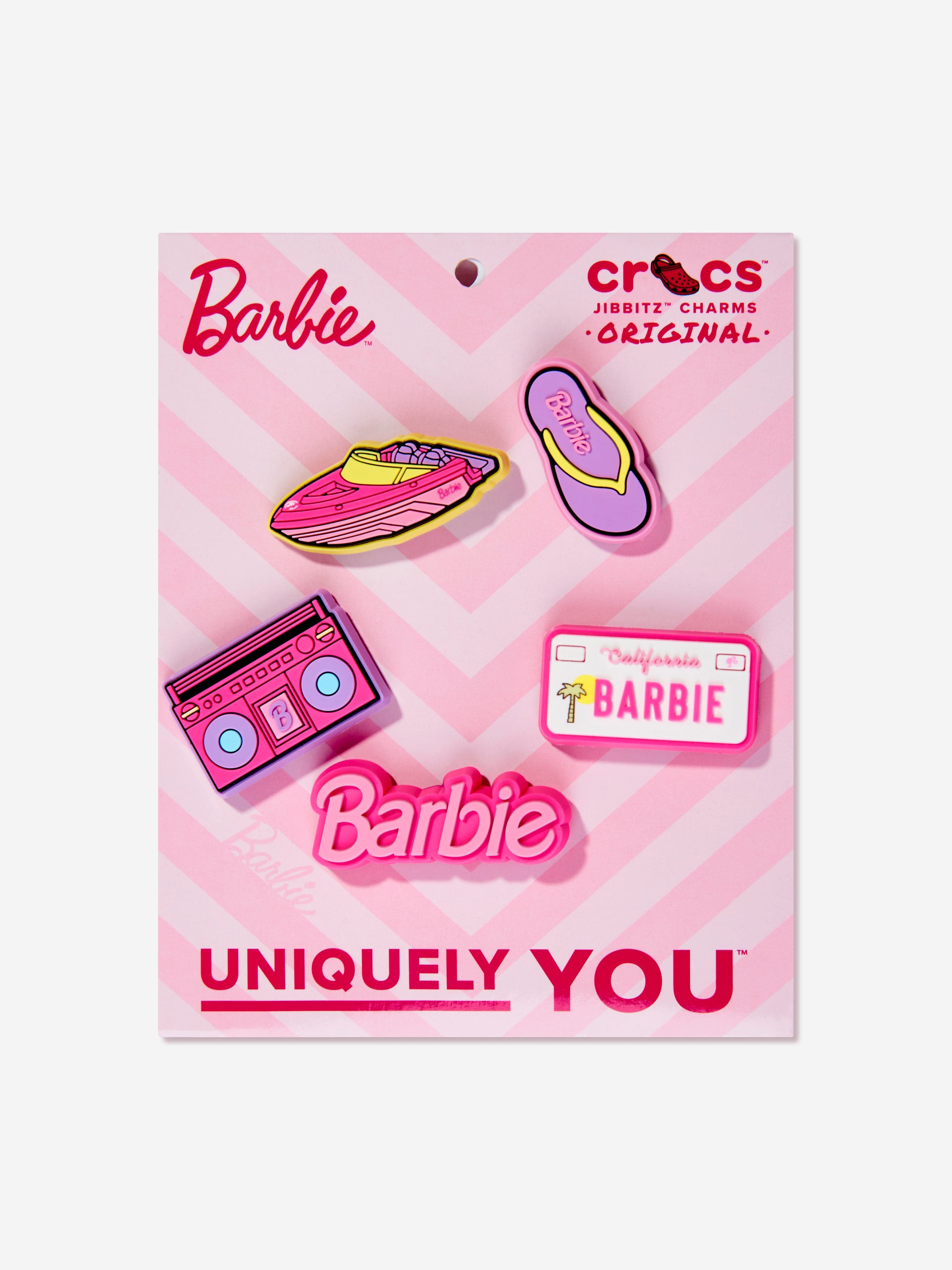 Crocs Girls Barbie Retro Jibbitz™ 5 Pack in Pink | Childsplay Clothing