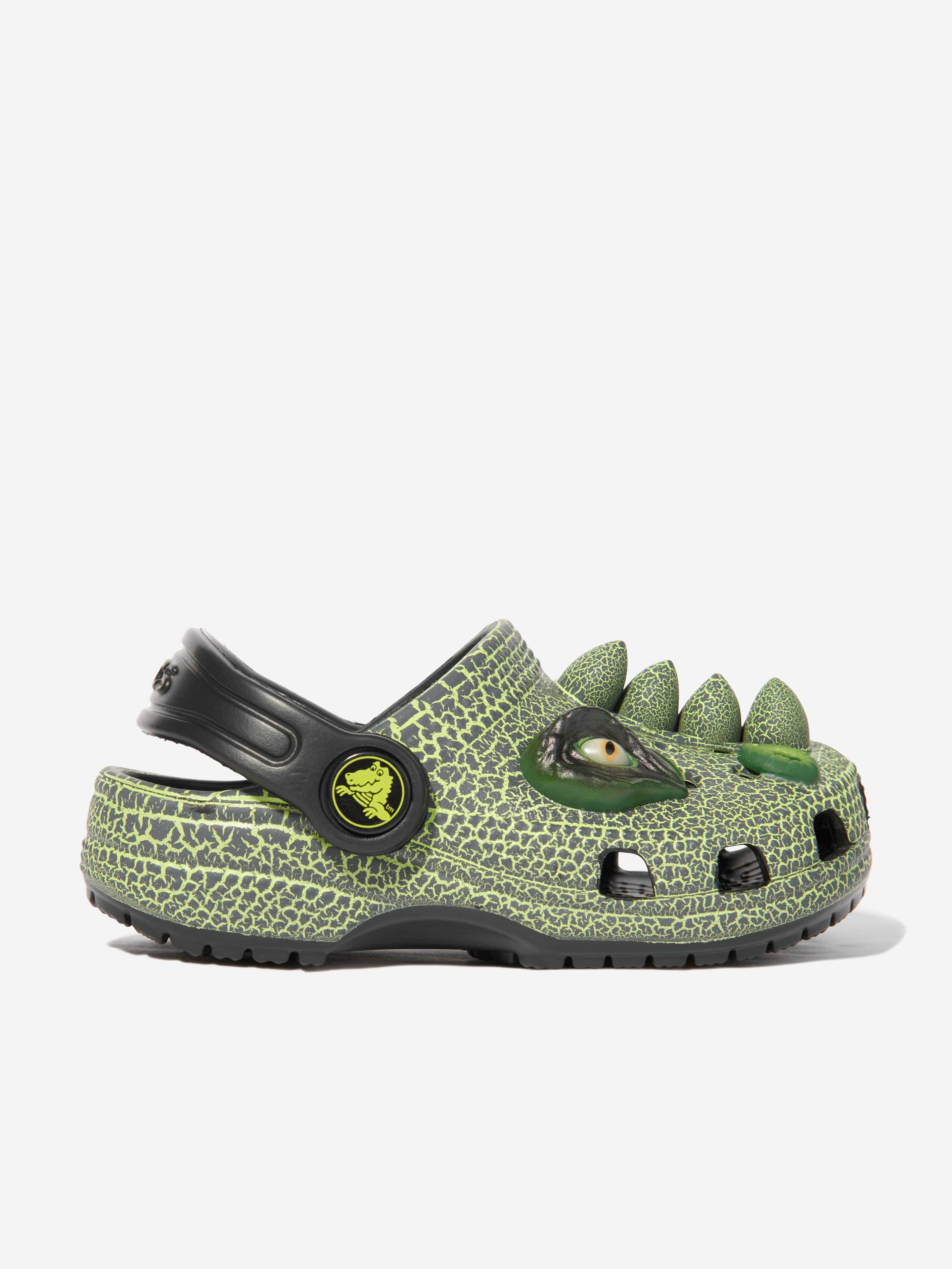 Crocs Boys Classic IAM Scary Dino Clog in Green | Childsplay Clothing