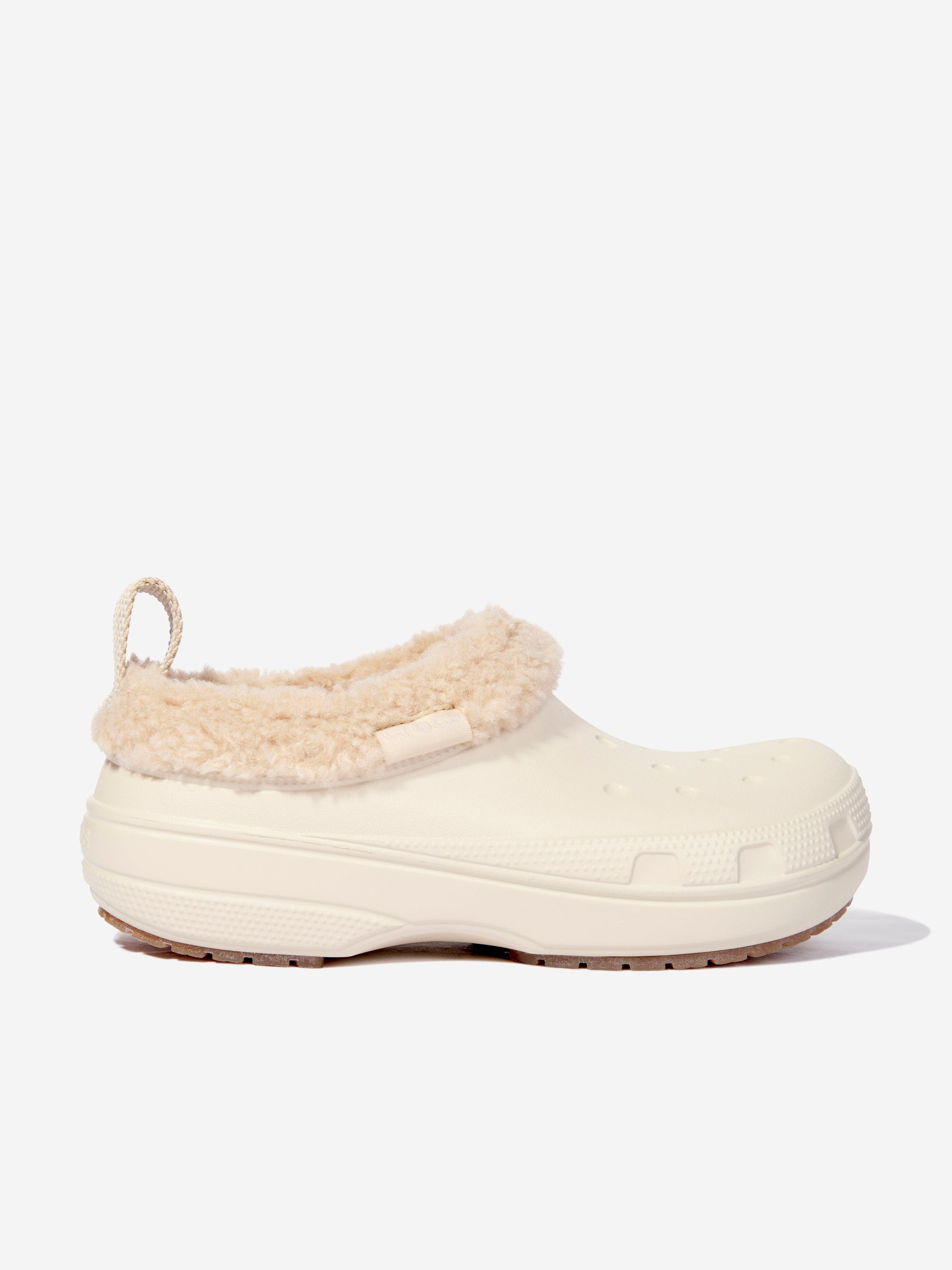 Crocs Kids Classic Lined Shorty Clog in Ivory | Childsplay Clothing