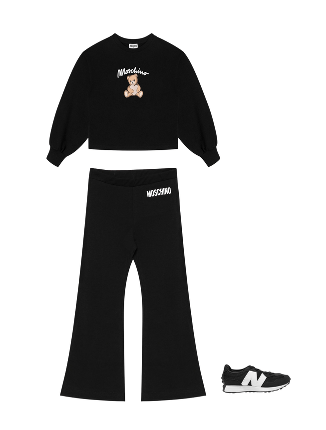 Moschino Girls Bell Bottom Joggers in Black | Childsplay Clothing