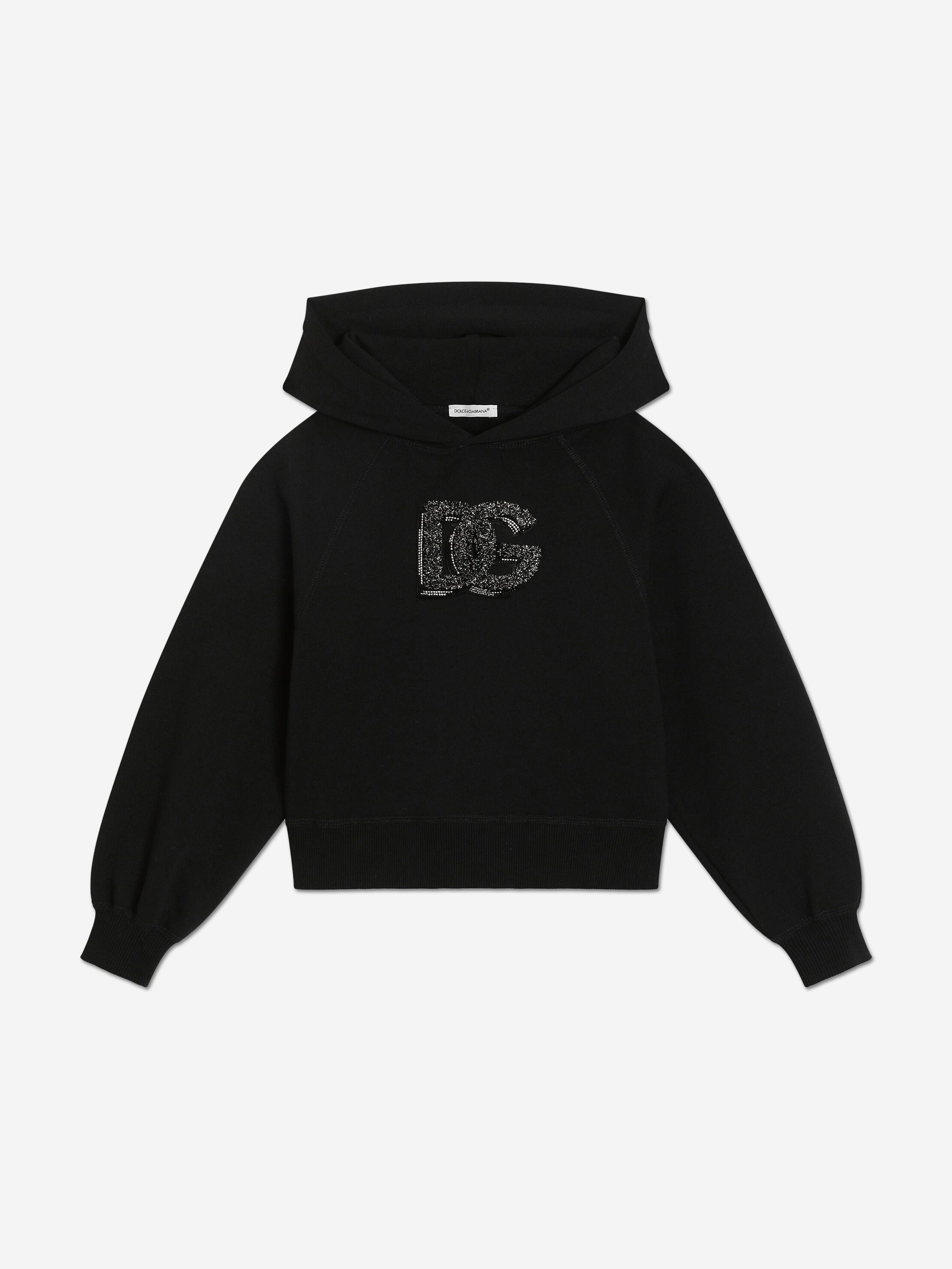 Dolce & Gabbana Girls Logo Hoodie in Black | Childsplay Clothing