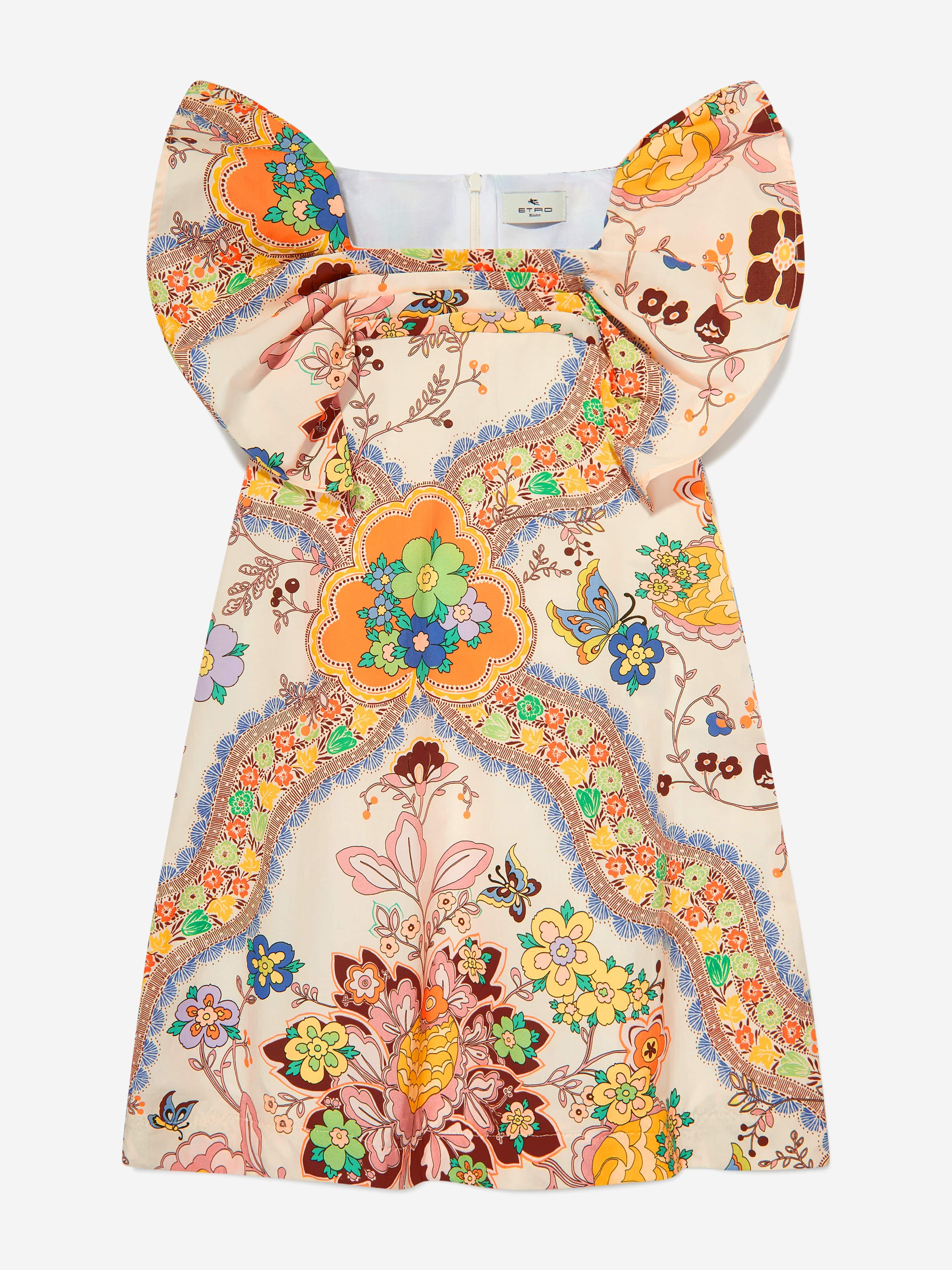 Etro Girls Floral Print Dress in Ivory | Childsplay Clothing