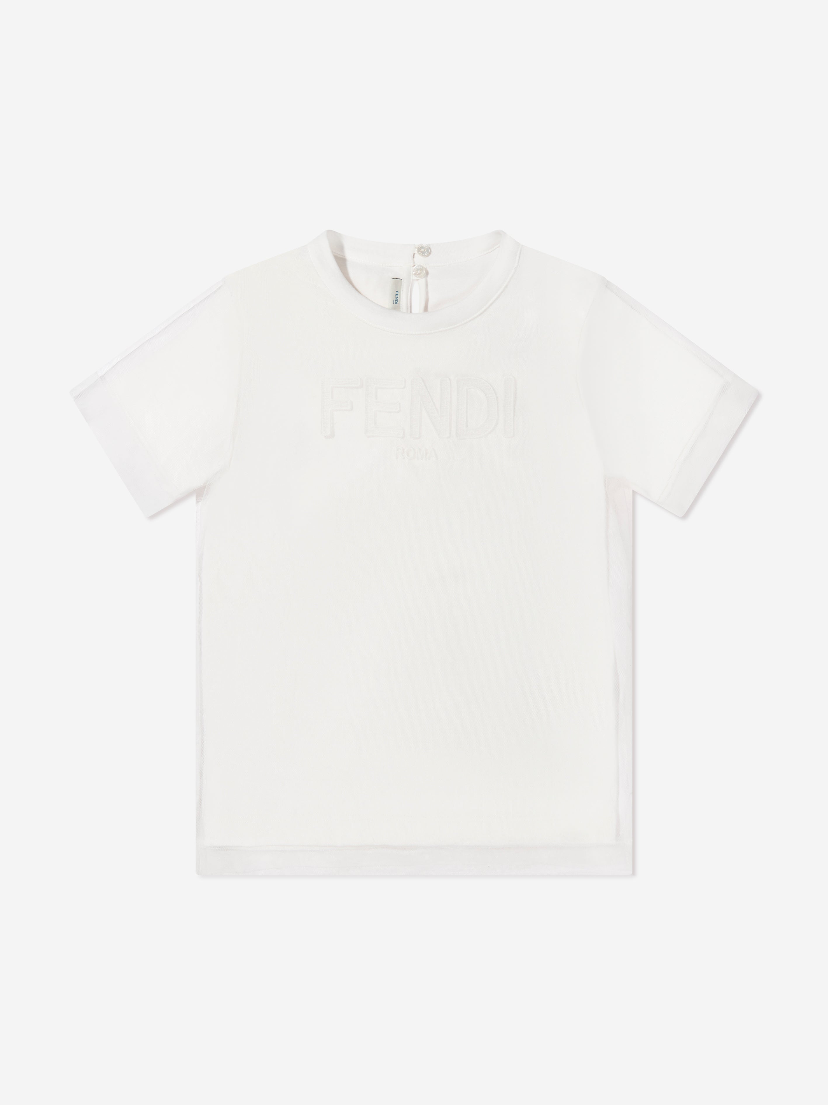 Fendi Girls Mesh Overlay T-Shirt | Childsplay Clothing