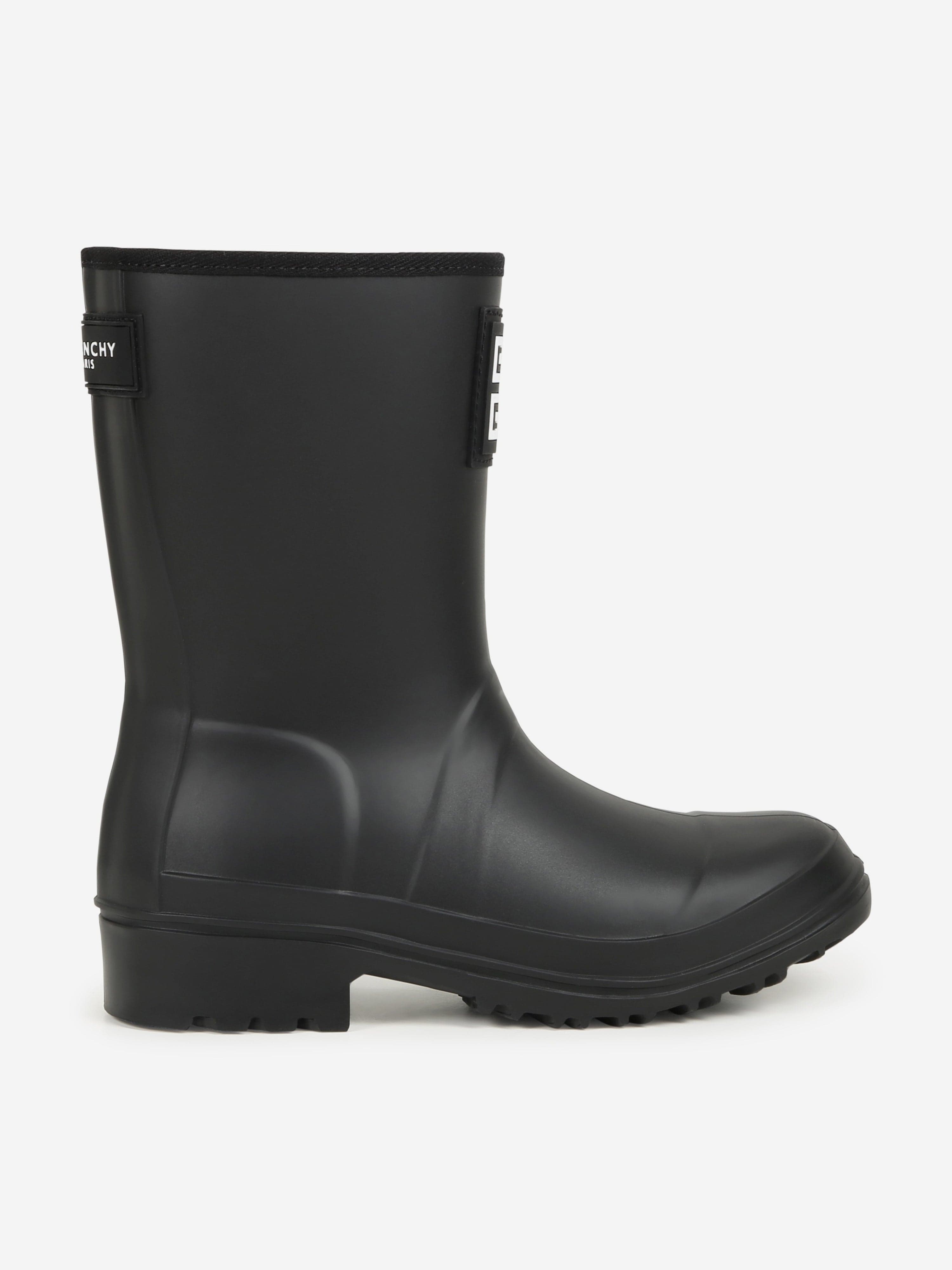 Givenchy Girls Logo Rain Boots in Black | Childsplay Clothing
