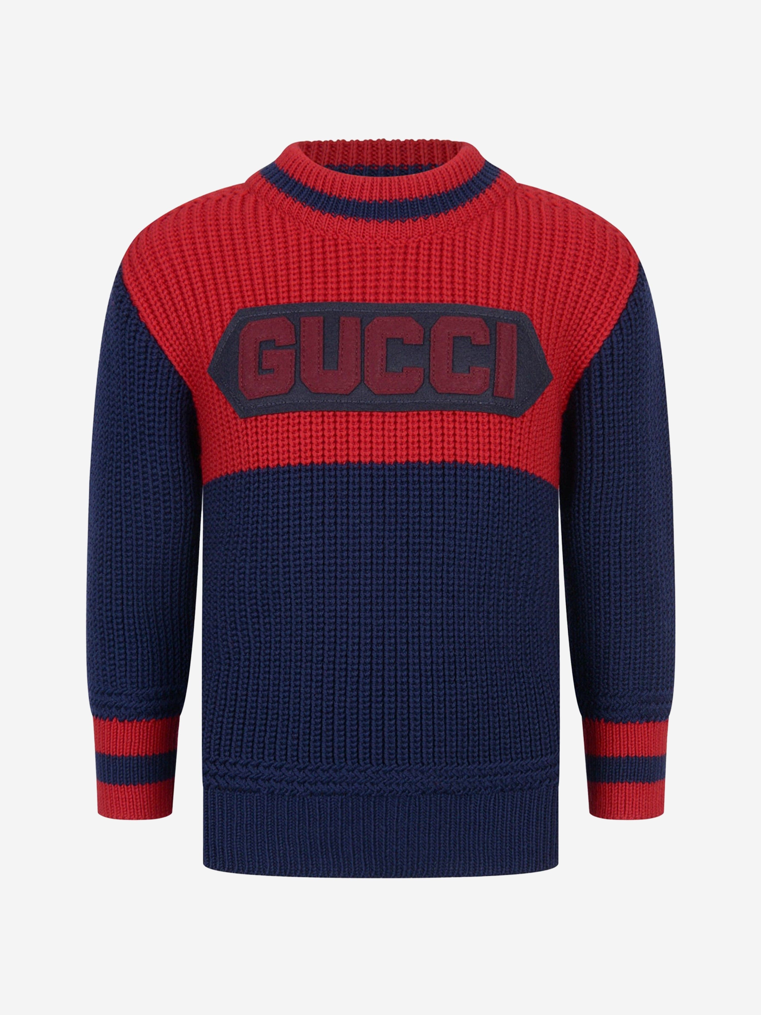 GUCCI Boys Knitted Wool Logo Jumper | Childsplay Clothing