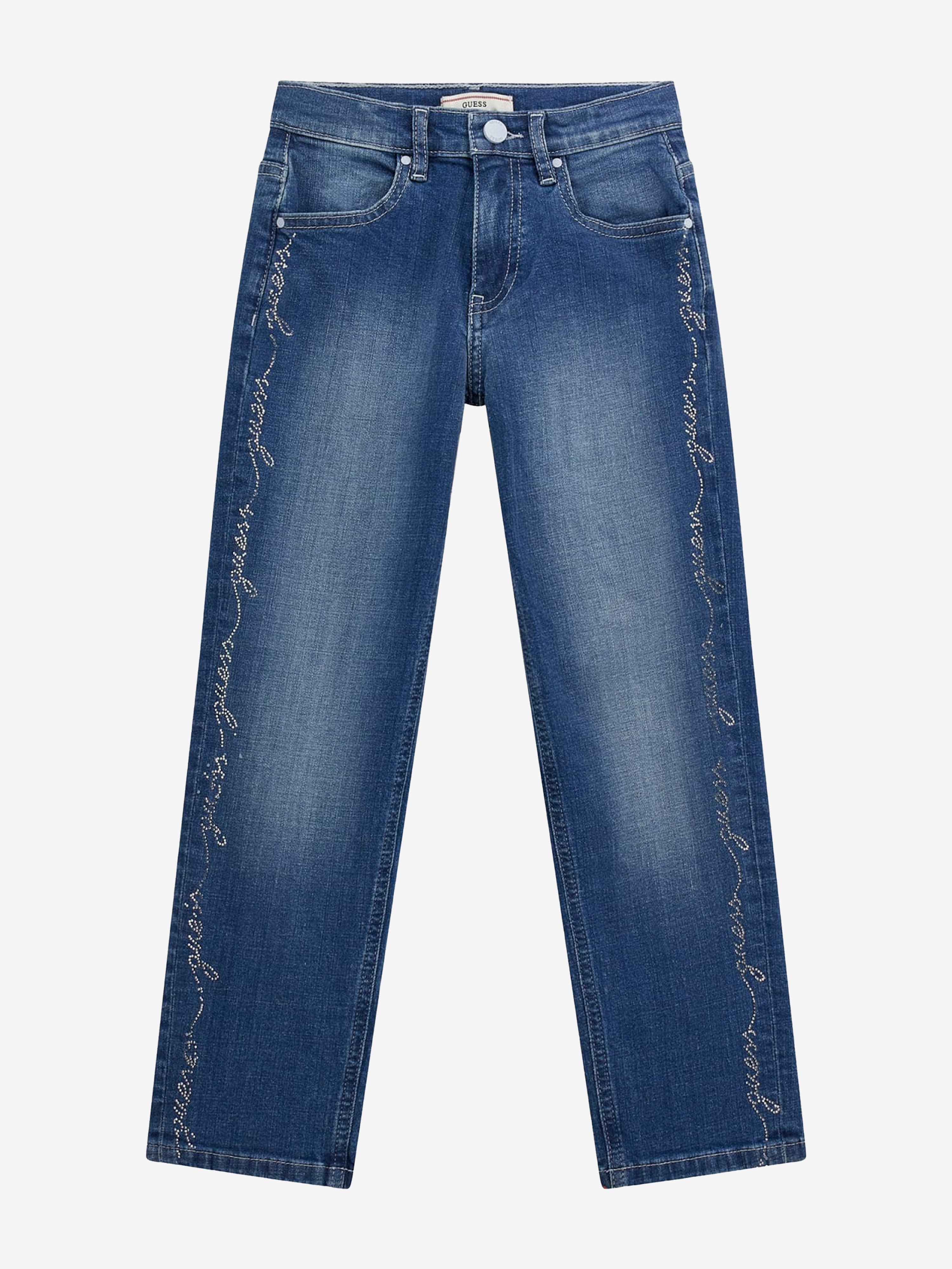 Guess Girls Stretch Denim Straight Jeans in Blue | Childsplay Clothing