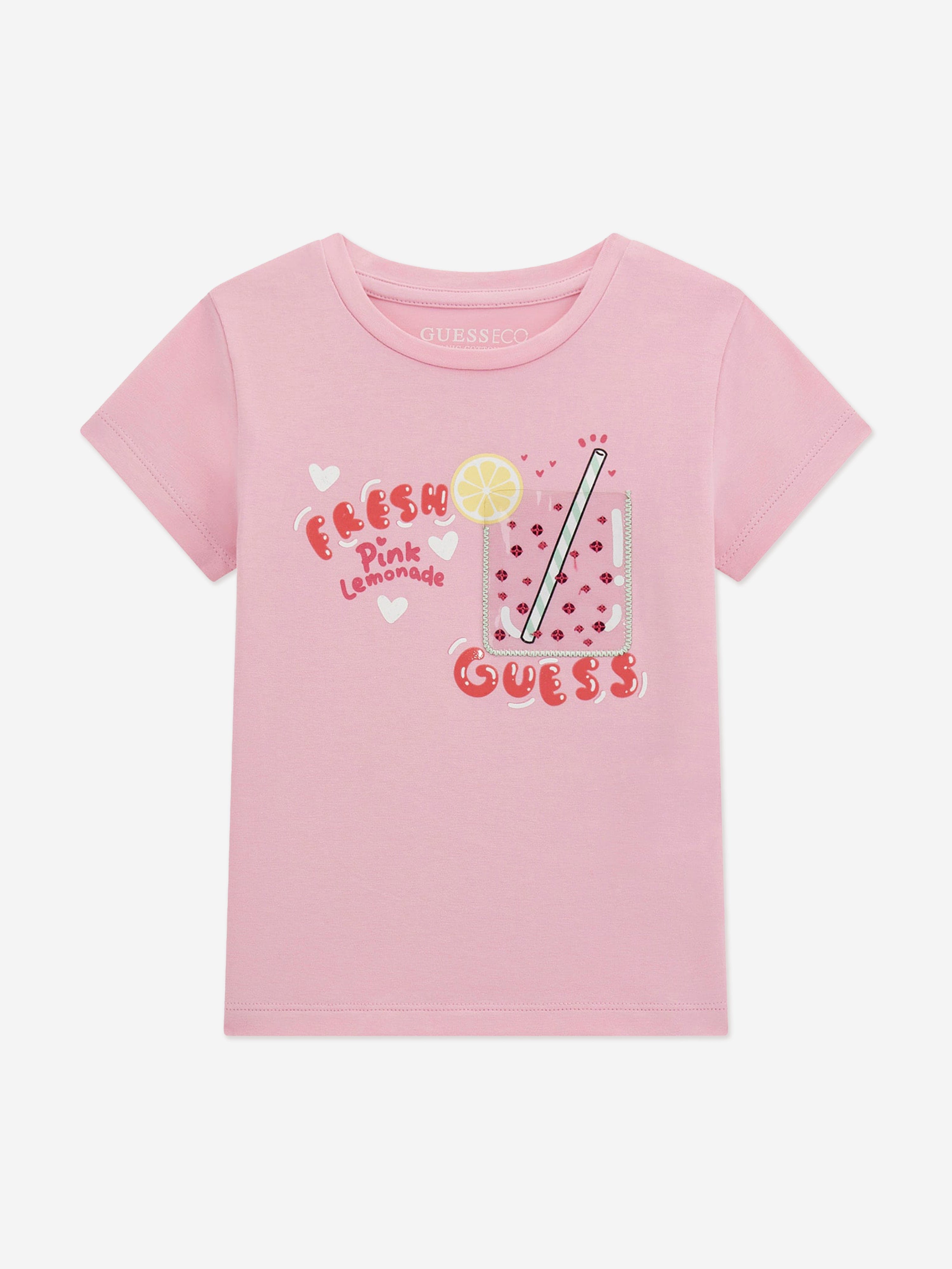 Guess Girls Lemonade T-Shirt in Pink | Childsplay Clothing