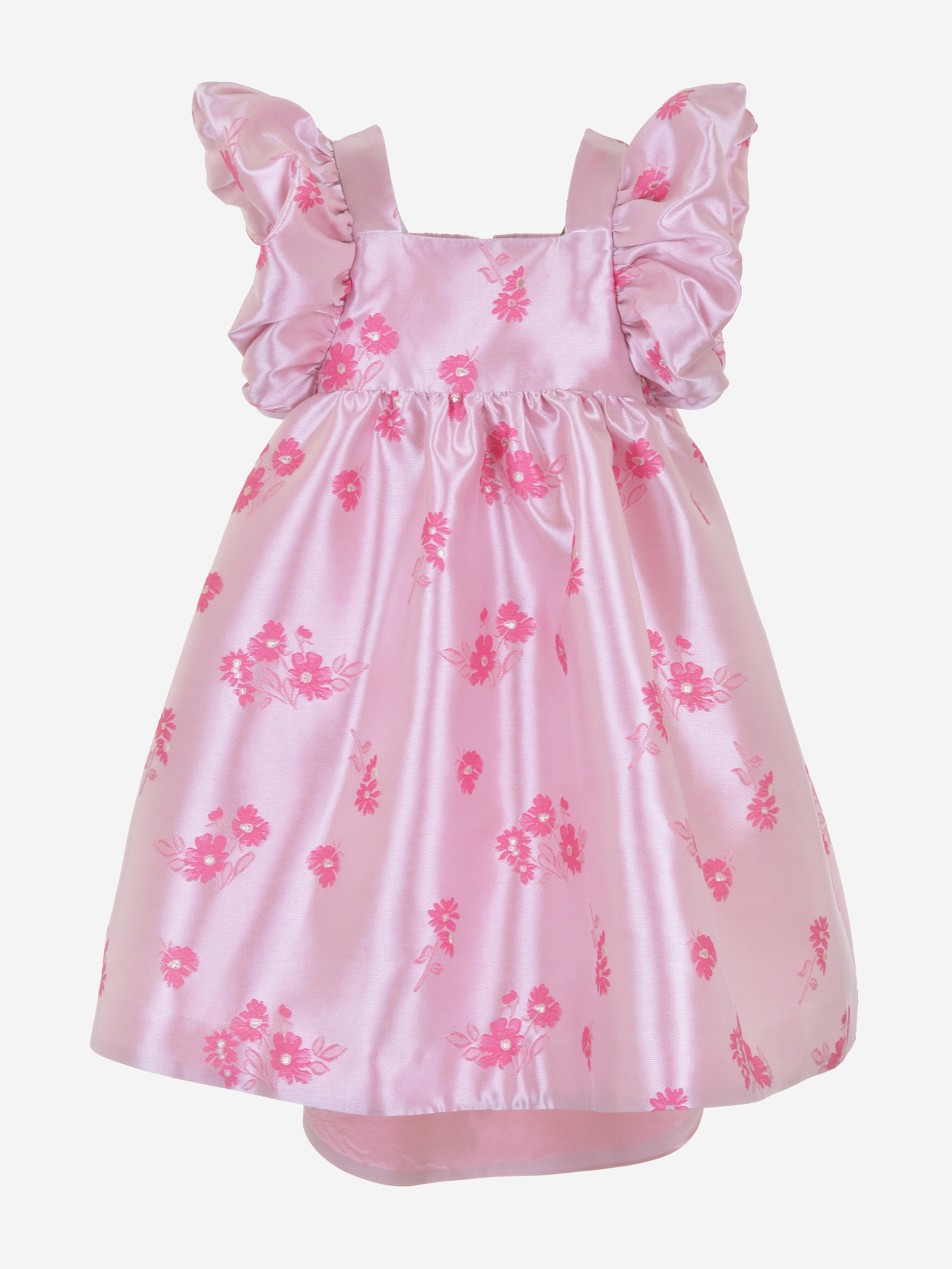 Hucklebones Girls Twisted Sleeve High Low Dress in Pink | Childsplay ...