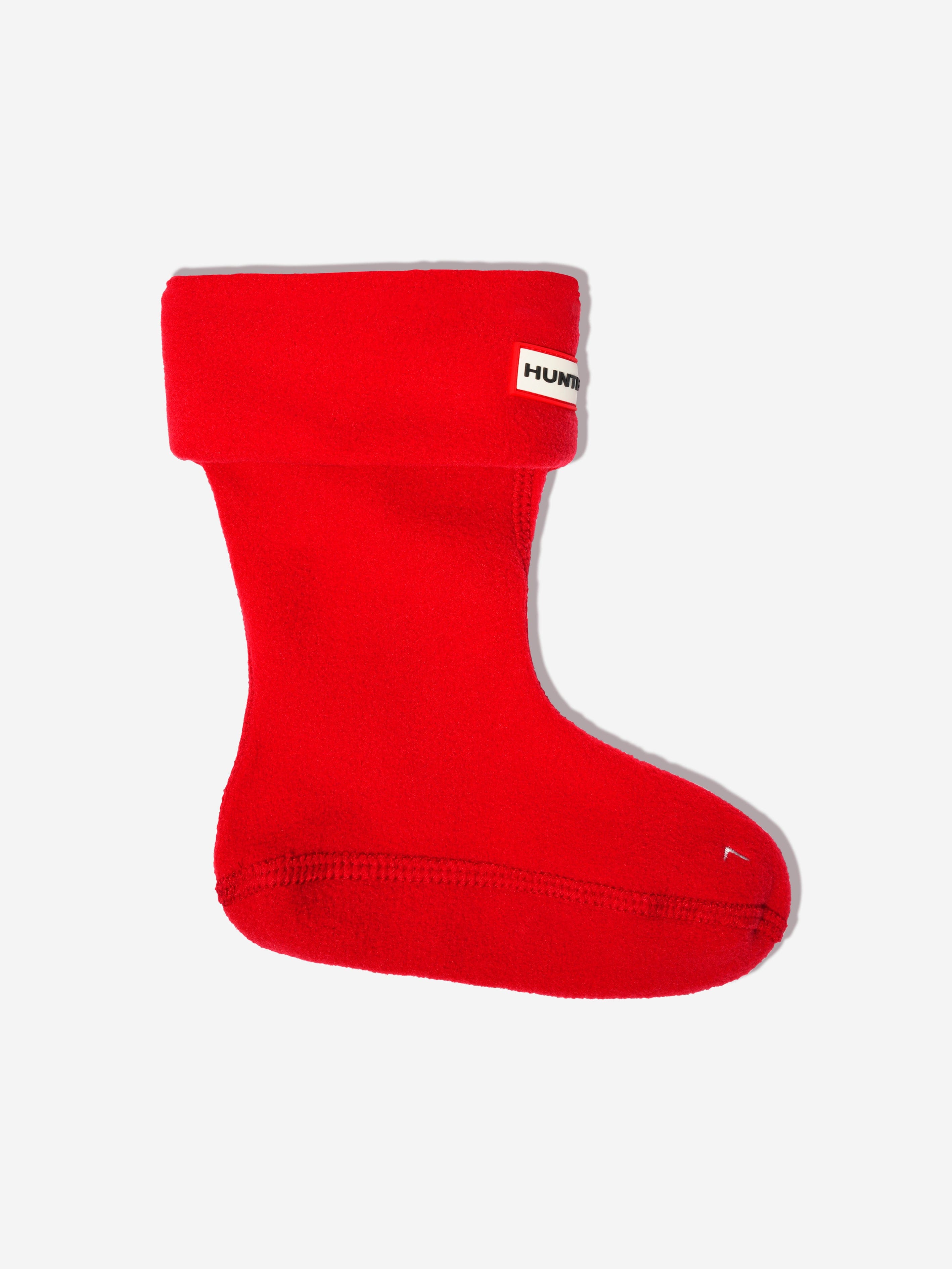 Kids Recycled Fleece Boot Socks in Red | Childsplay Clothing