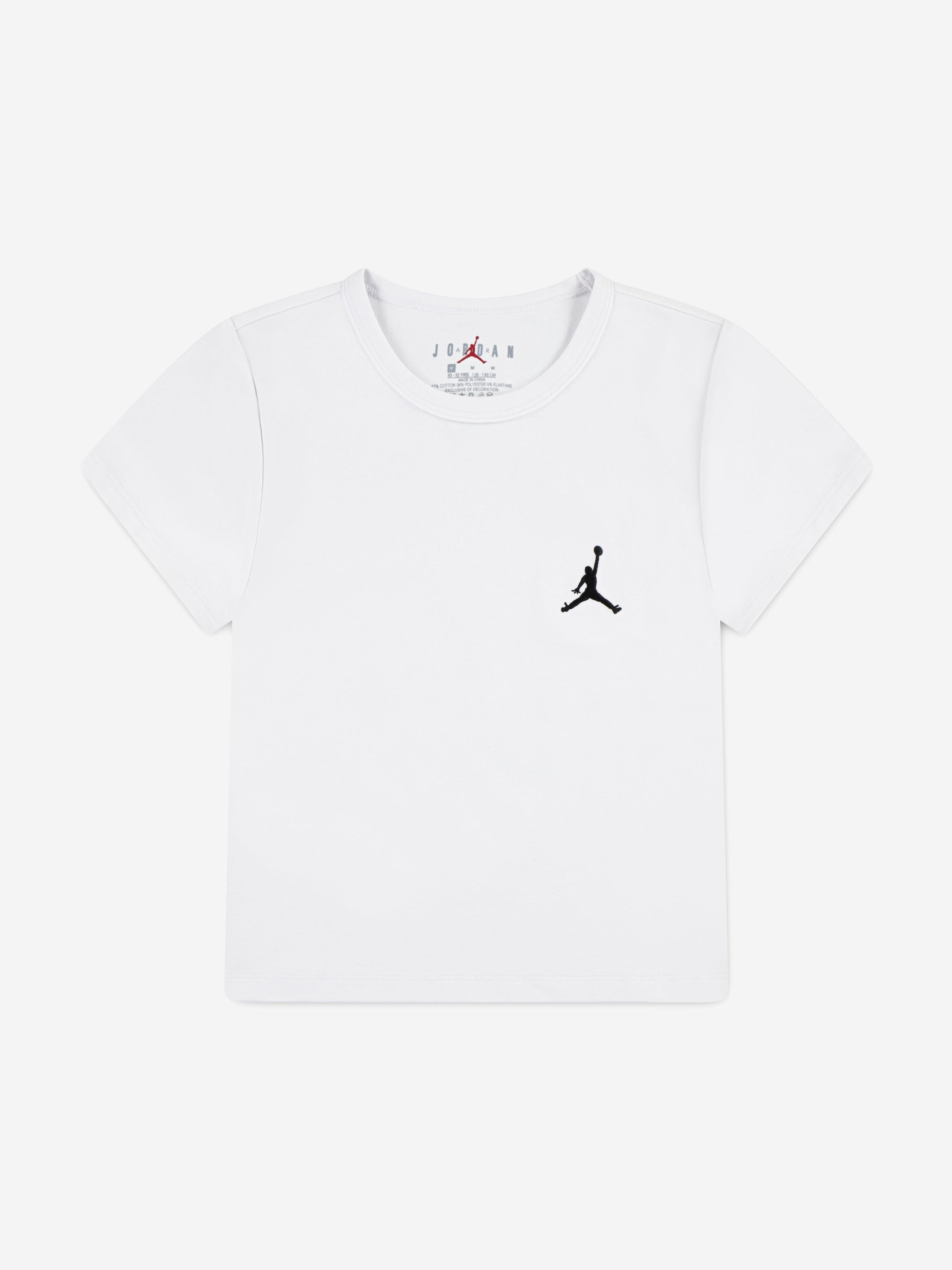 Jordan Girls Brooklyn Essential T-Shirt in White | Childsplay Clothing