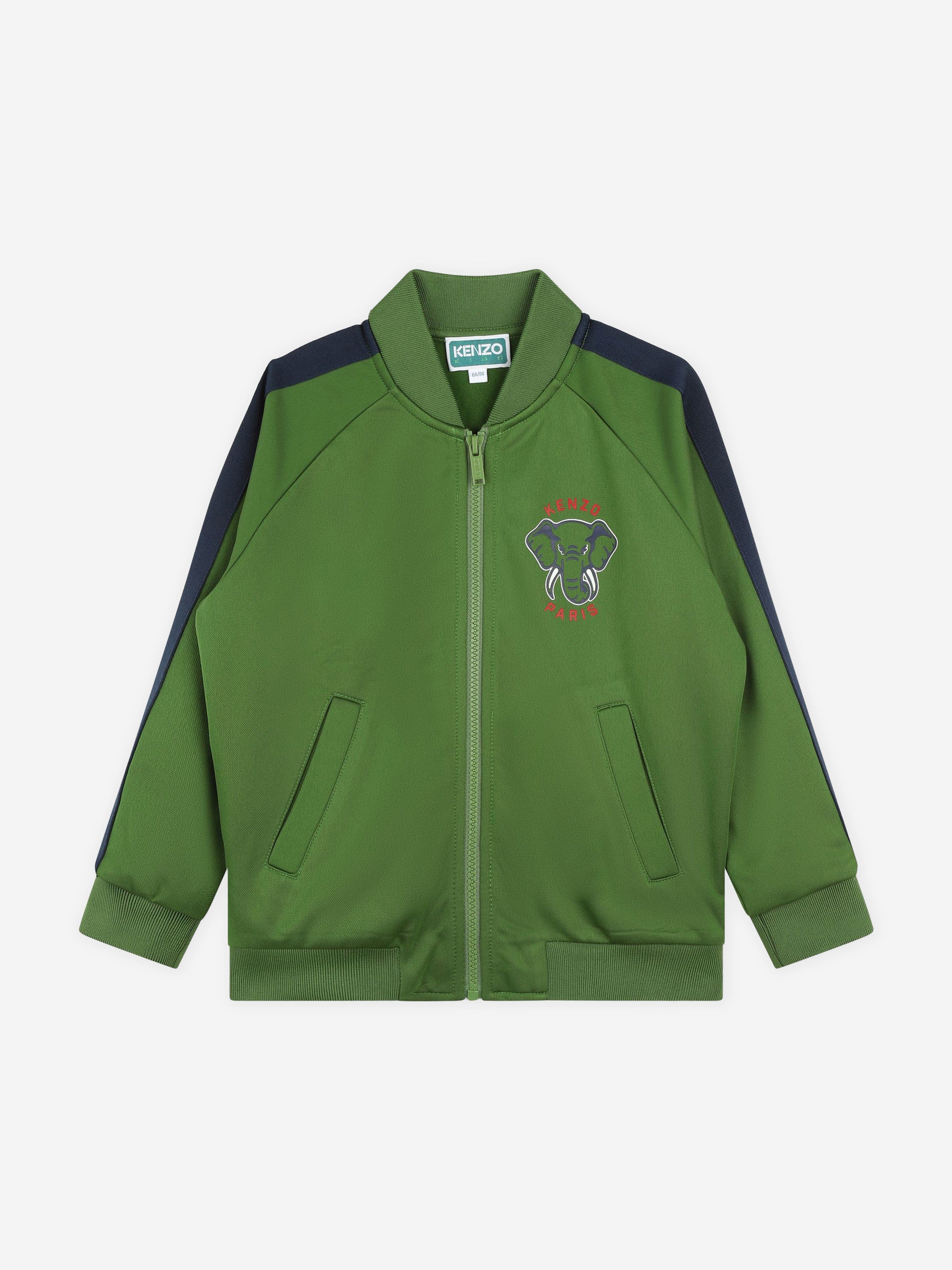 KENZO Kids Elephant Track Jacket in Green | Childsplay Clothing