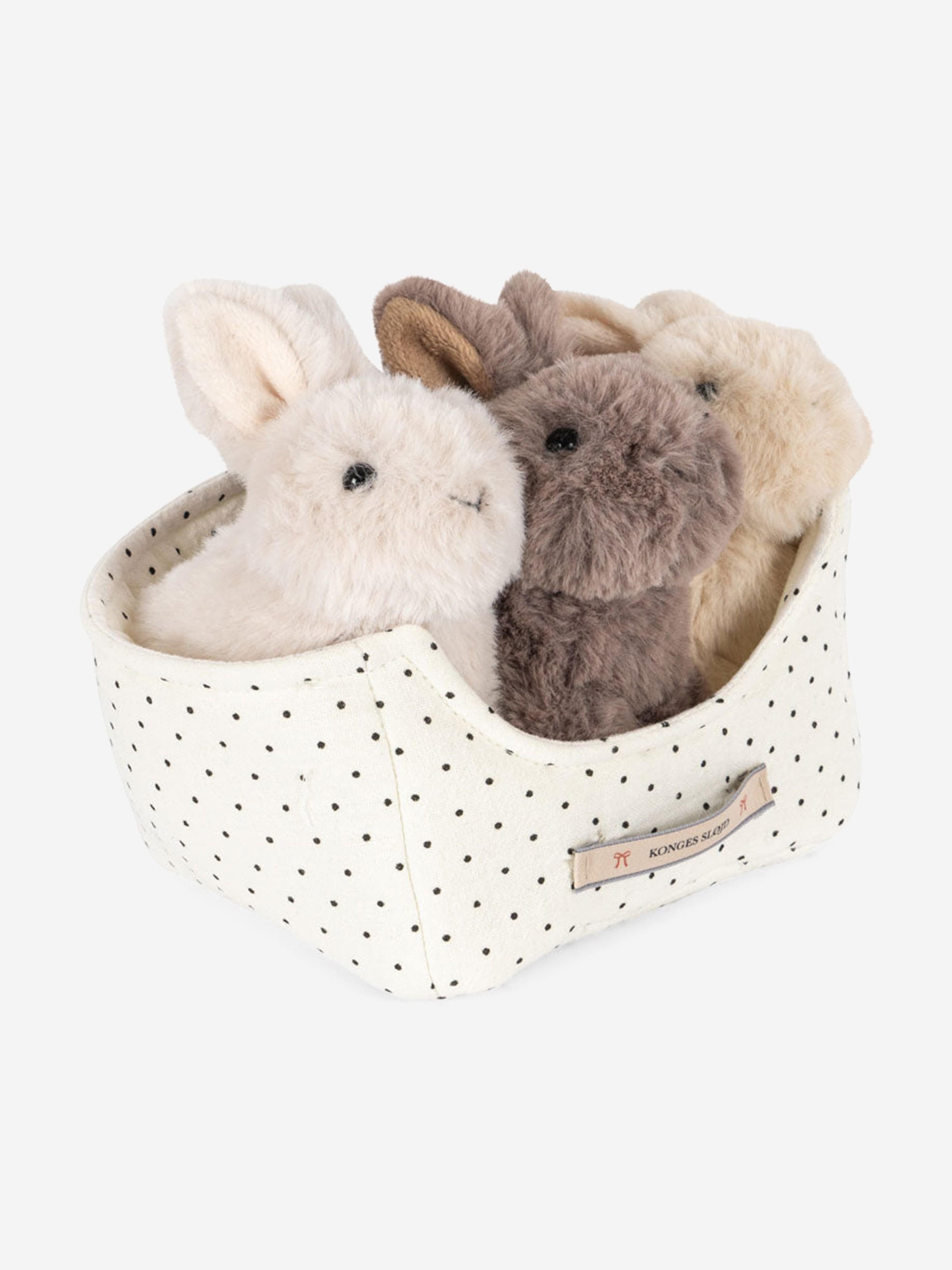 Konges Sløjd Bunny Soft Toys With Bed in Brown (11cm) | Childsplay Clothing