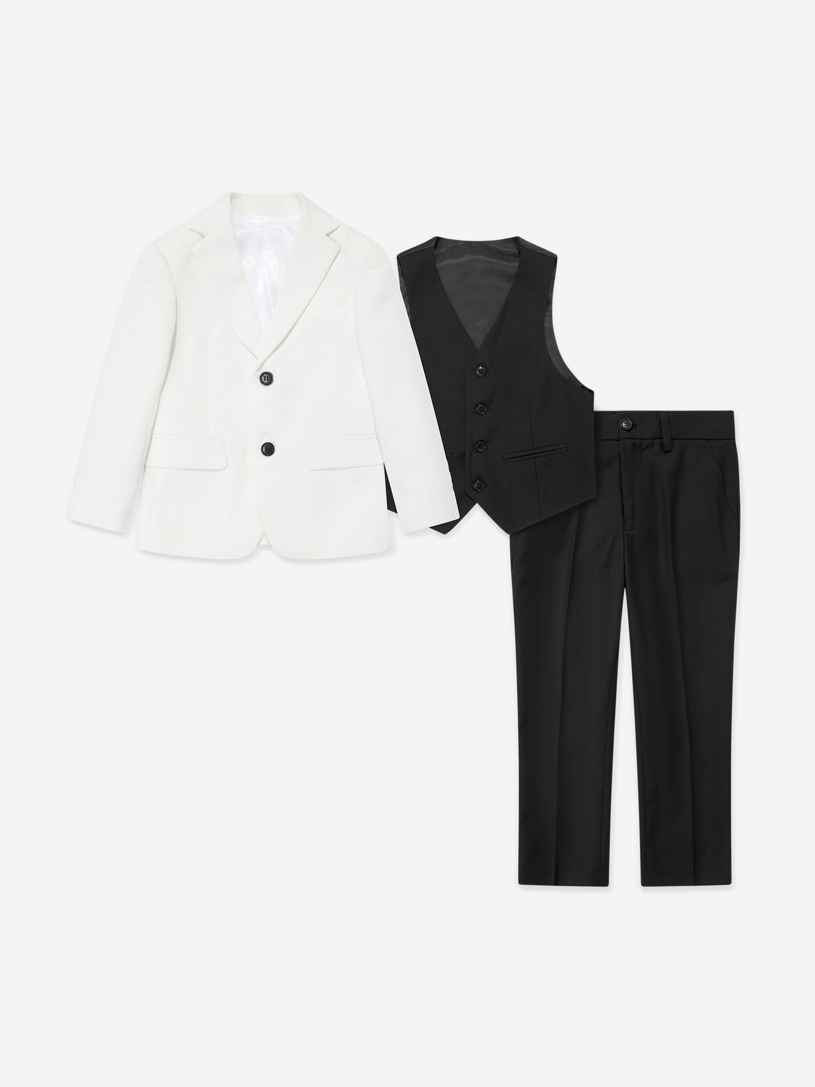 SUITLAB London Boys Tuxedo 3 Piece Suit Set in White | Childsplay Clothing