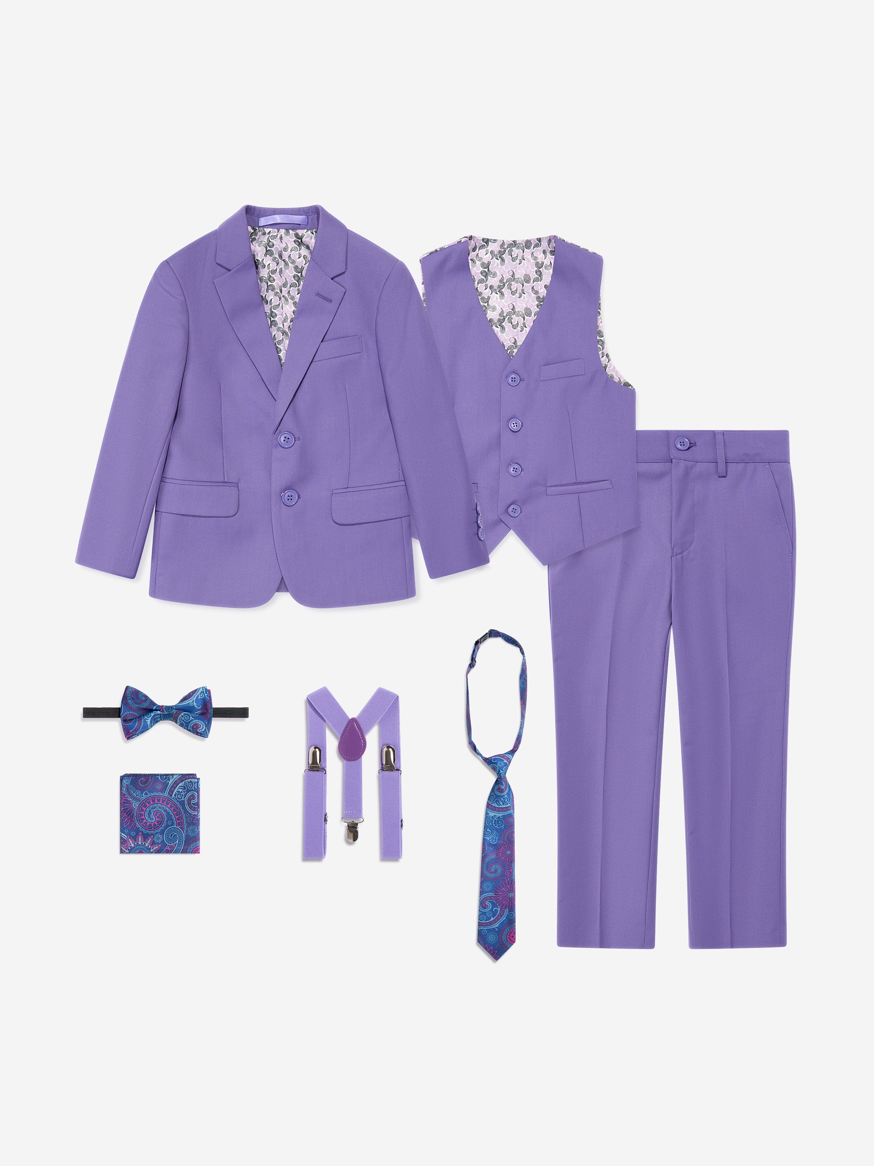 SUITLAB London Boys 7 Piece Suit Set in Purple | Childsplay Clothing