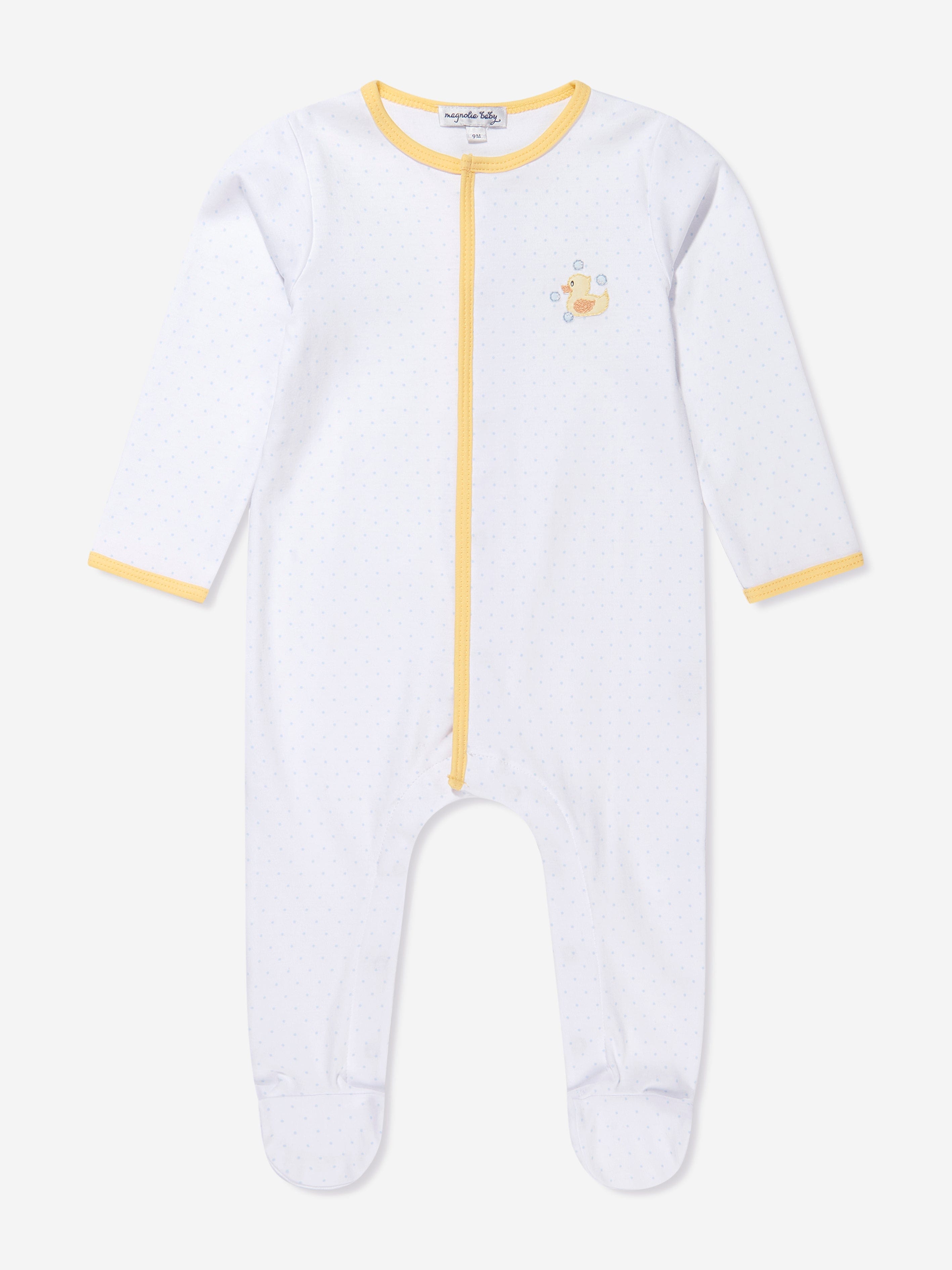 Magnolia Baby Baby Rubber Ducky Embroidered Babygrow in White ...
