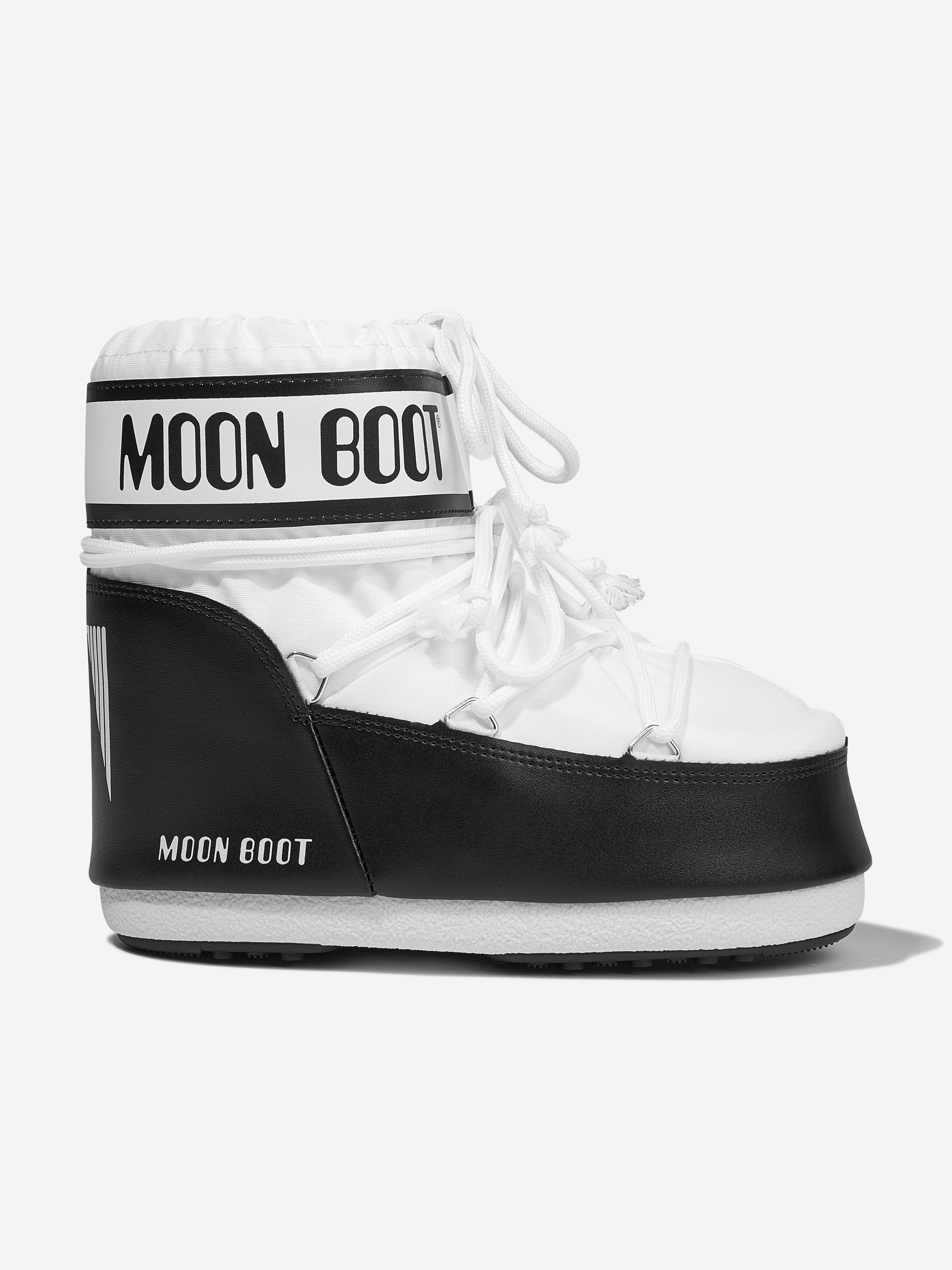 Moon Boot Kids Icon Low Nylon Snow Boots in White | Childsplay Clothing
