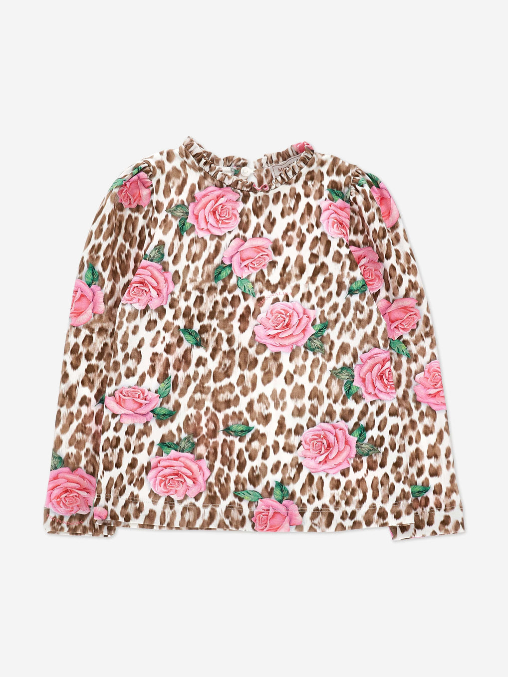 Monnalisa Girls Leopard and Rose Print Leggings in Multicolour ...