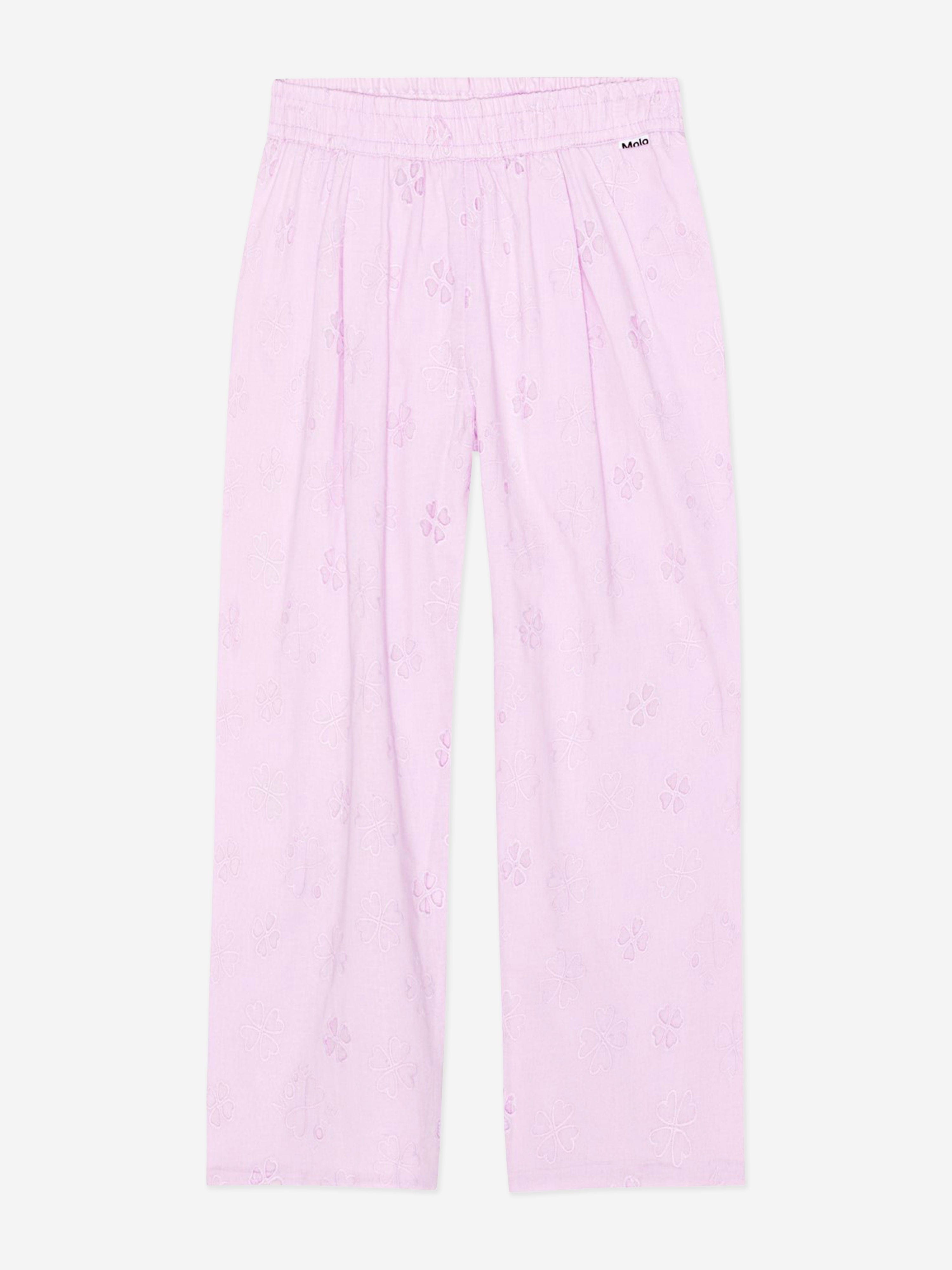 Molo Girls Floral Print Trousers in Pink | Childsplay Clothing