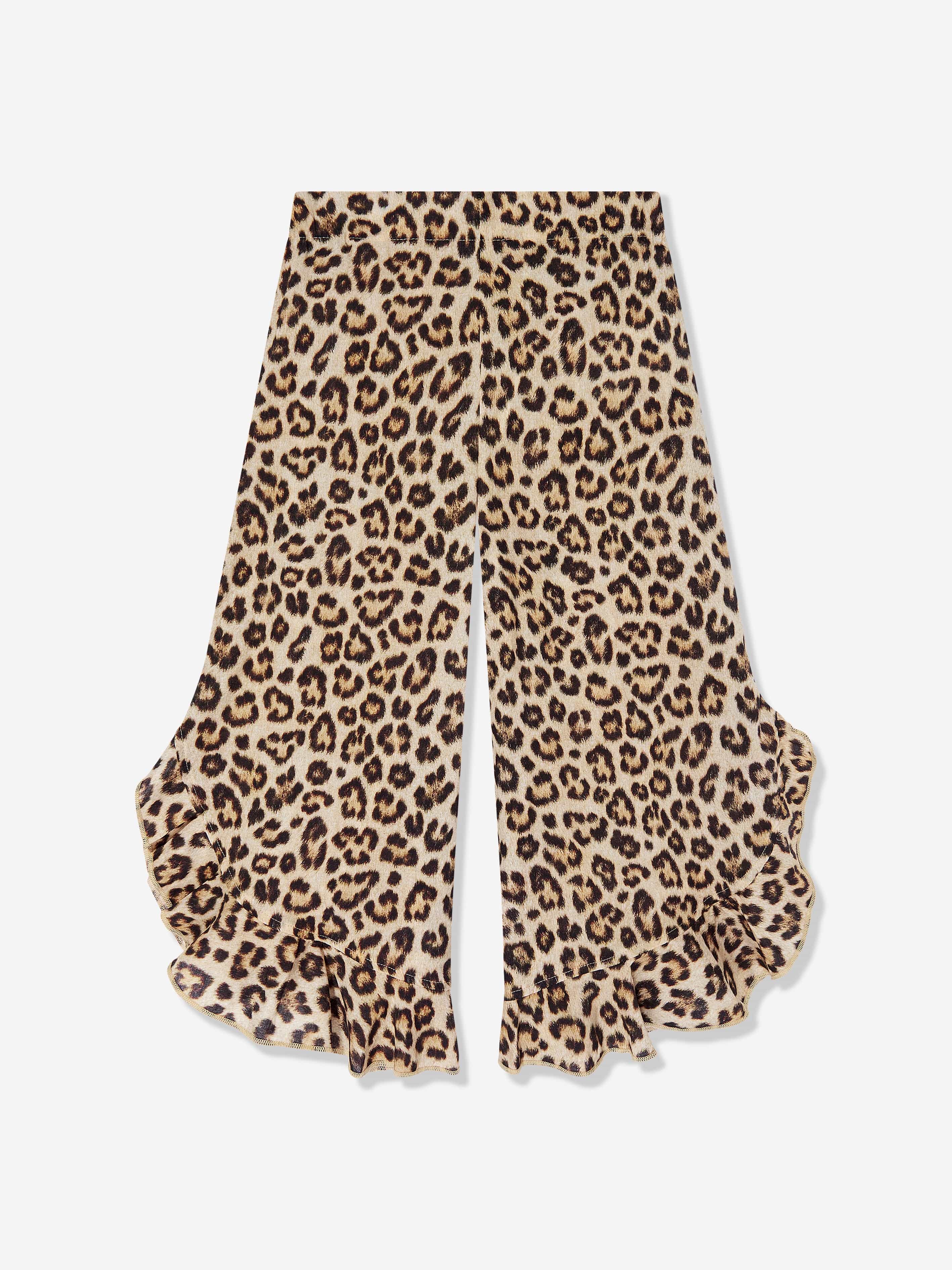 Molo Girls Aretha Leopard Print Trousers in Brown | Childsplay Clothing