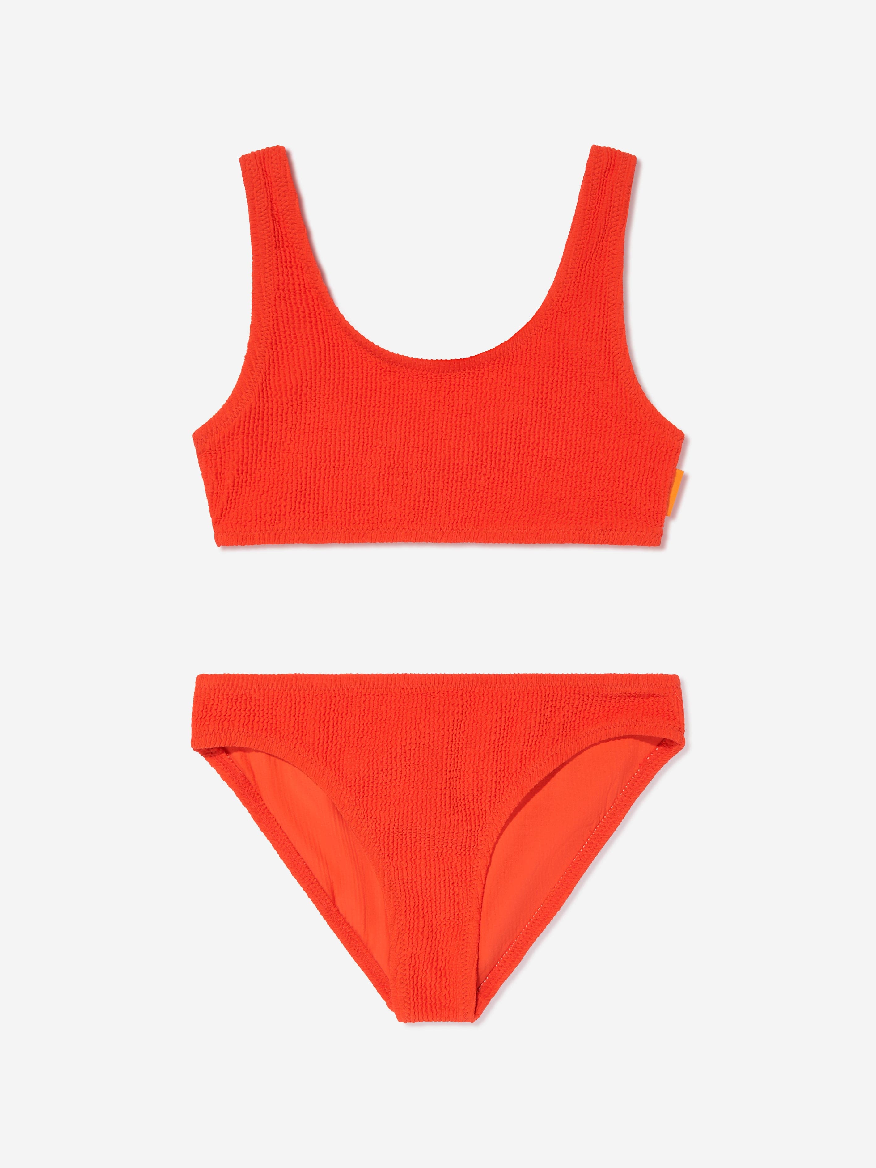 Molo Girls Nola Solid Bikini in Red (UPF50+) | Childsplay Clothing