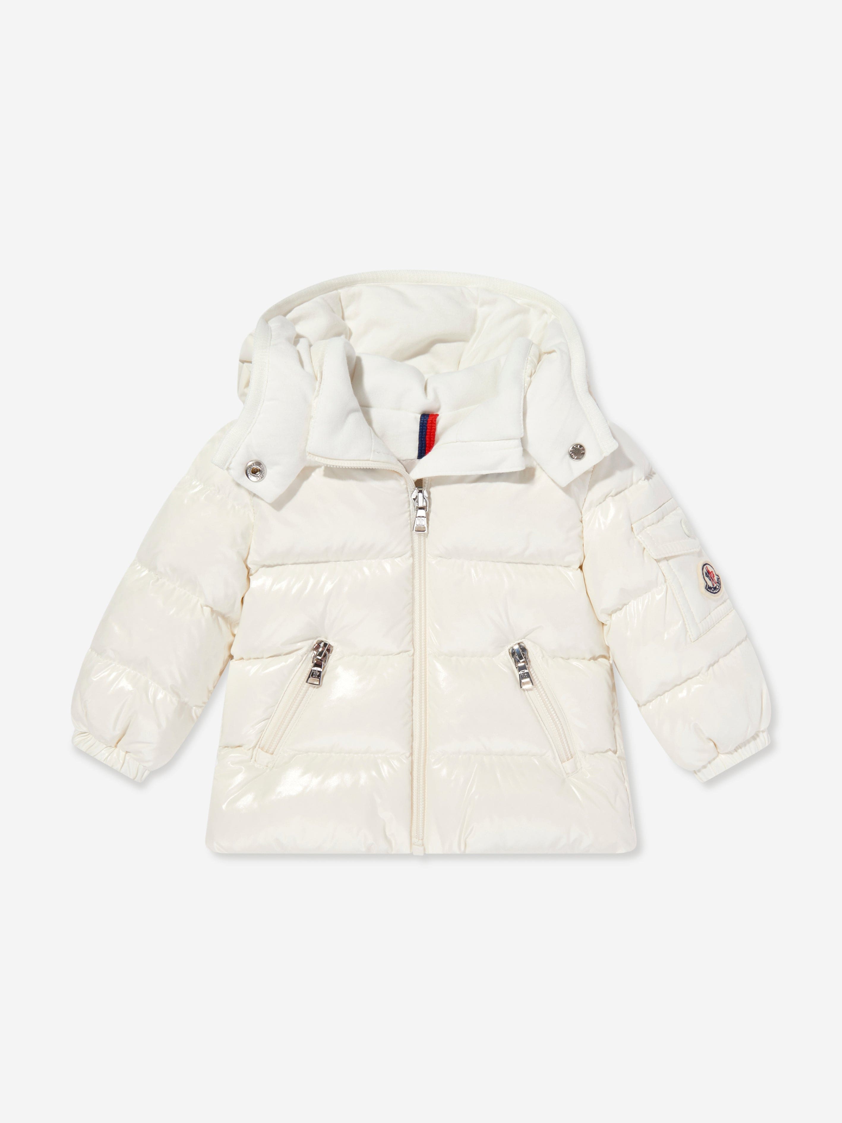Moncler Enfant Baby Girls Down Padded Bady Jacket in Ivory | Childsplay ...