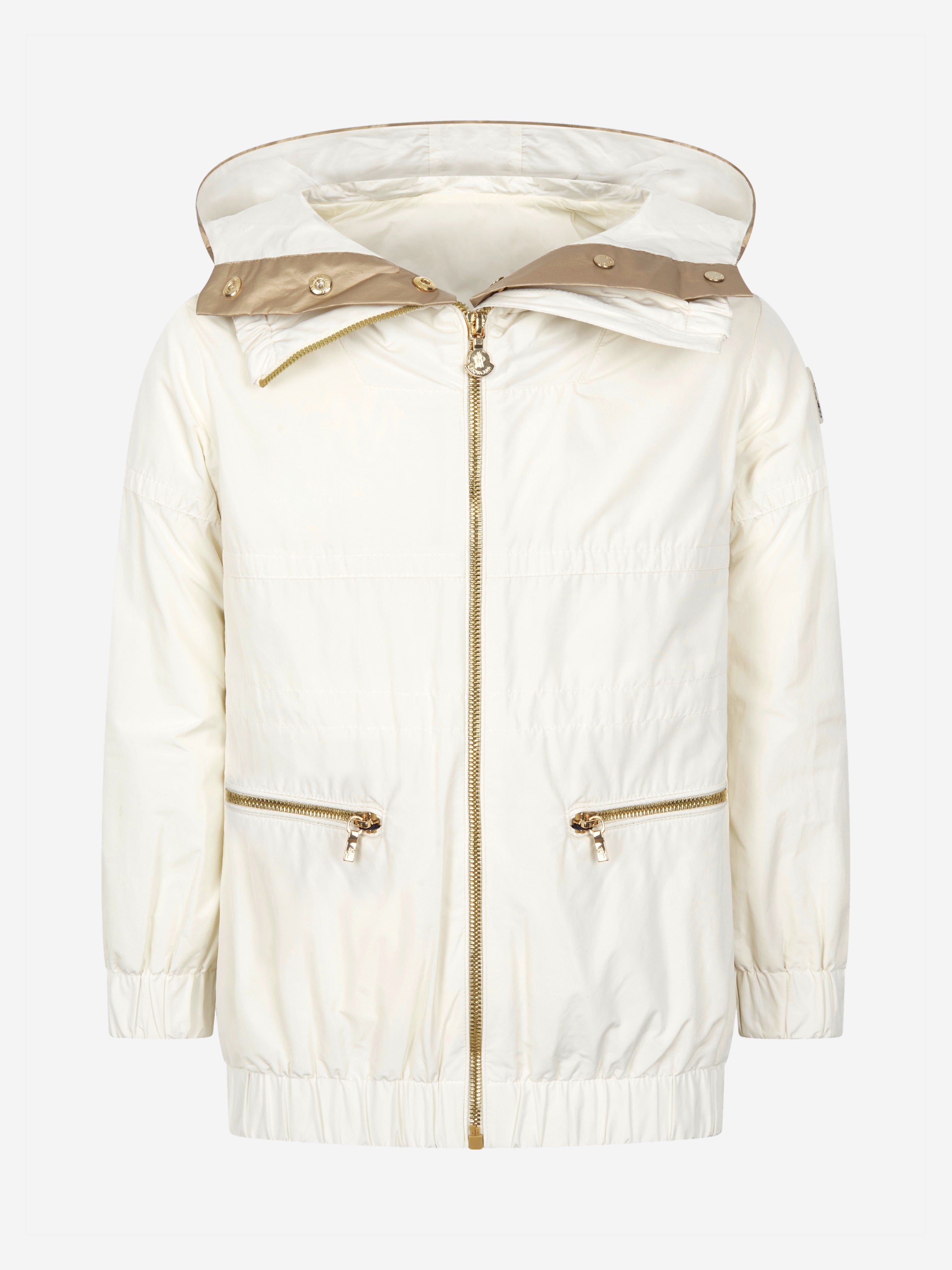 Moncler Enfant Moncler Girls Ivory & Gold Inna Jacket | Childsplay Clothing