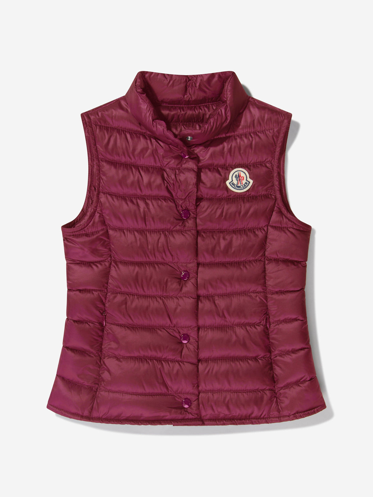 Moncler Enfant Girls Down Padded Liane Gilet in Red | Childsplay Clothing