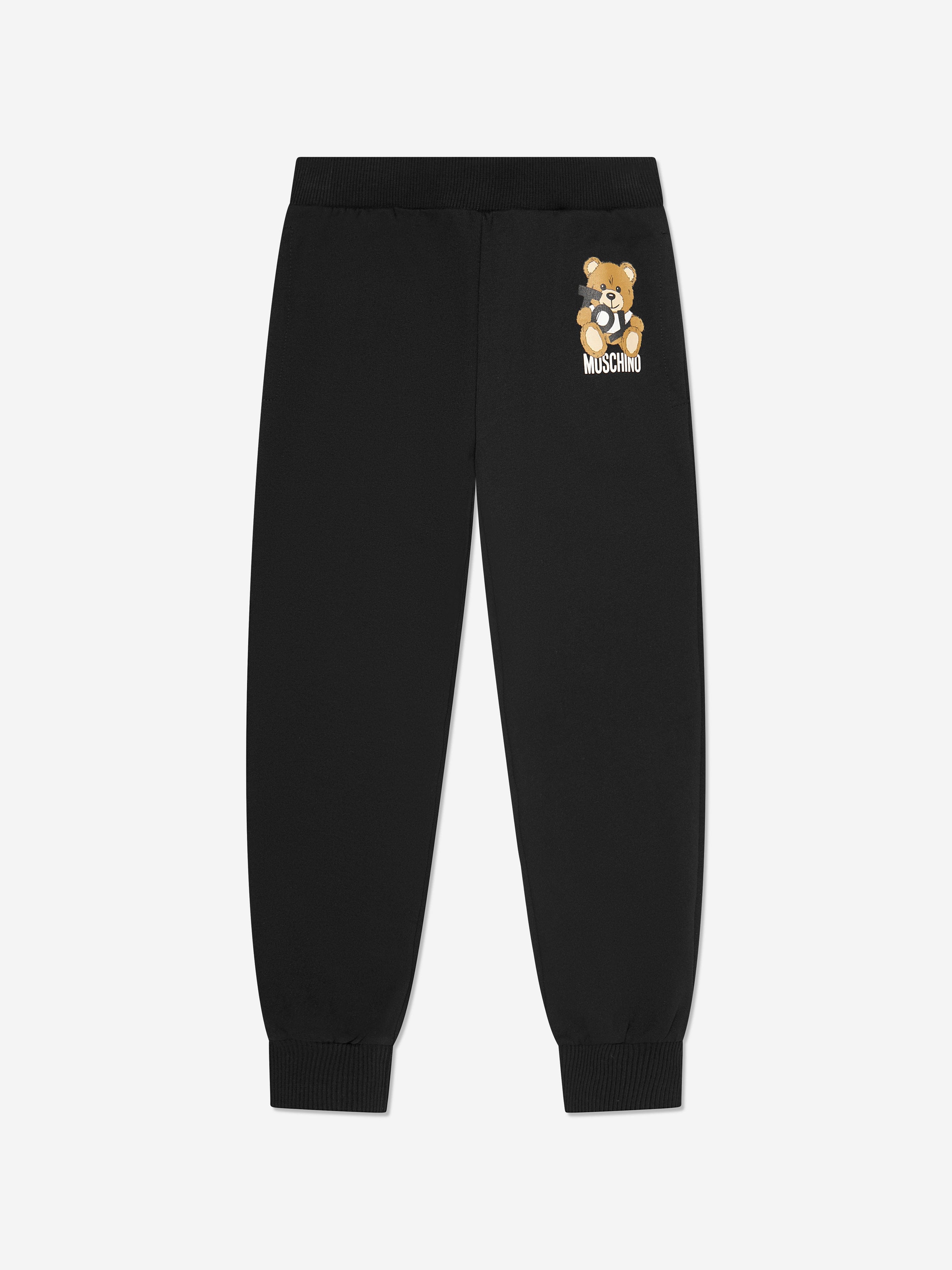 Moschino Kids Teddy Bear Joggers in Black | Childsplay Clothing