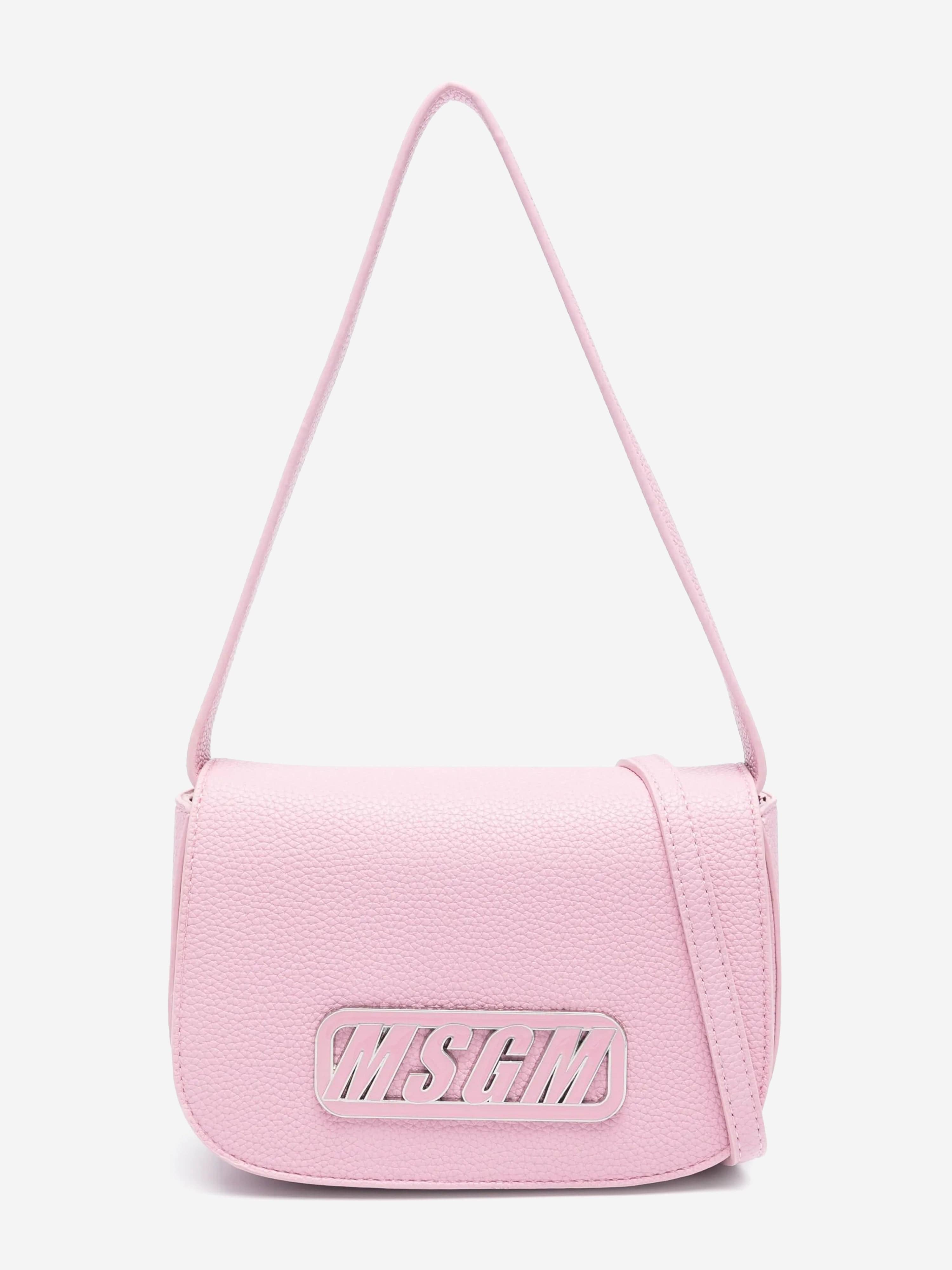 MSGM Girls Eco Leather Shoulder Bag in Pink (19cm) | Childsplay Clothing