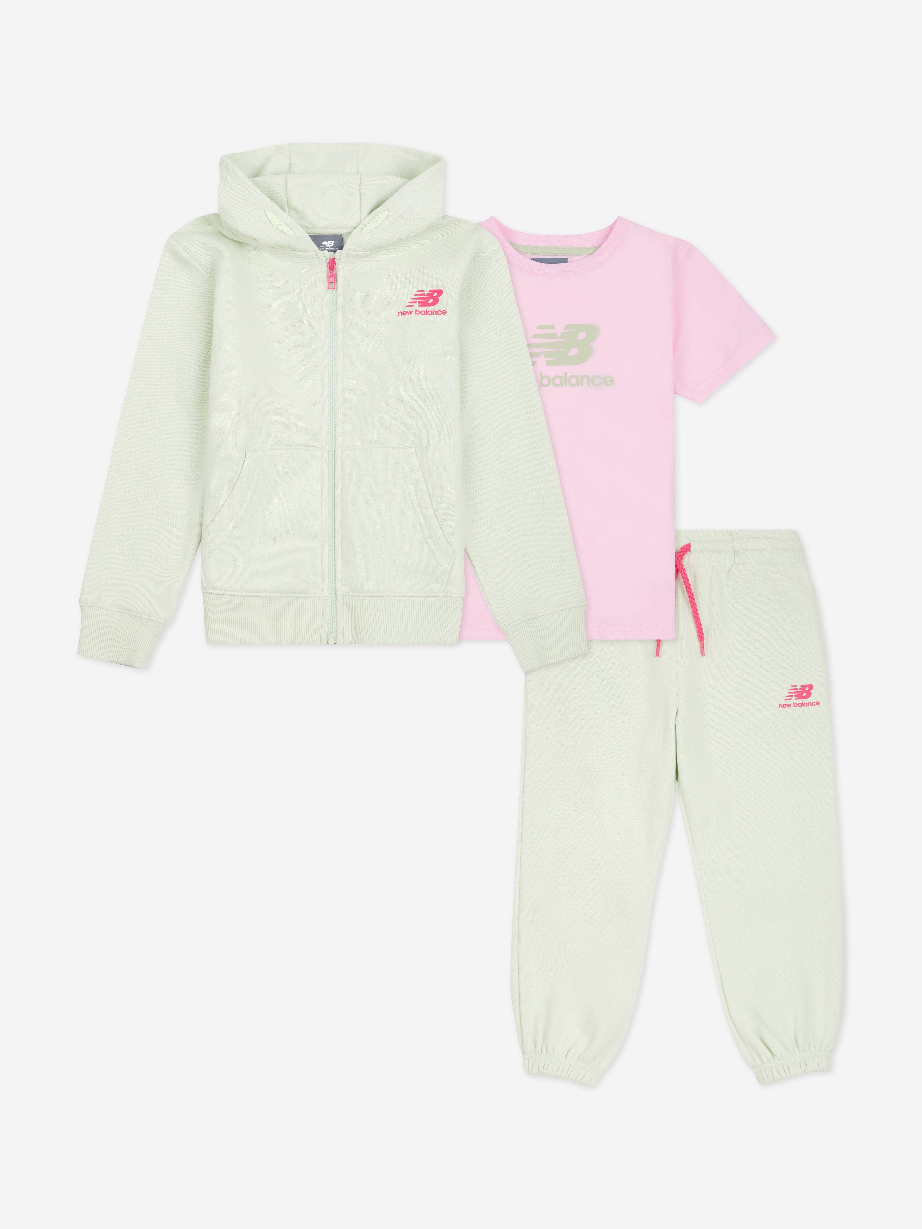 New Balance Girls T-Shirt and Tracksuit Set in Green | Childsplay Clothing