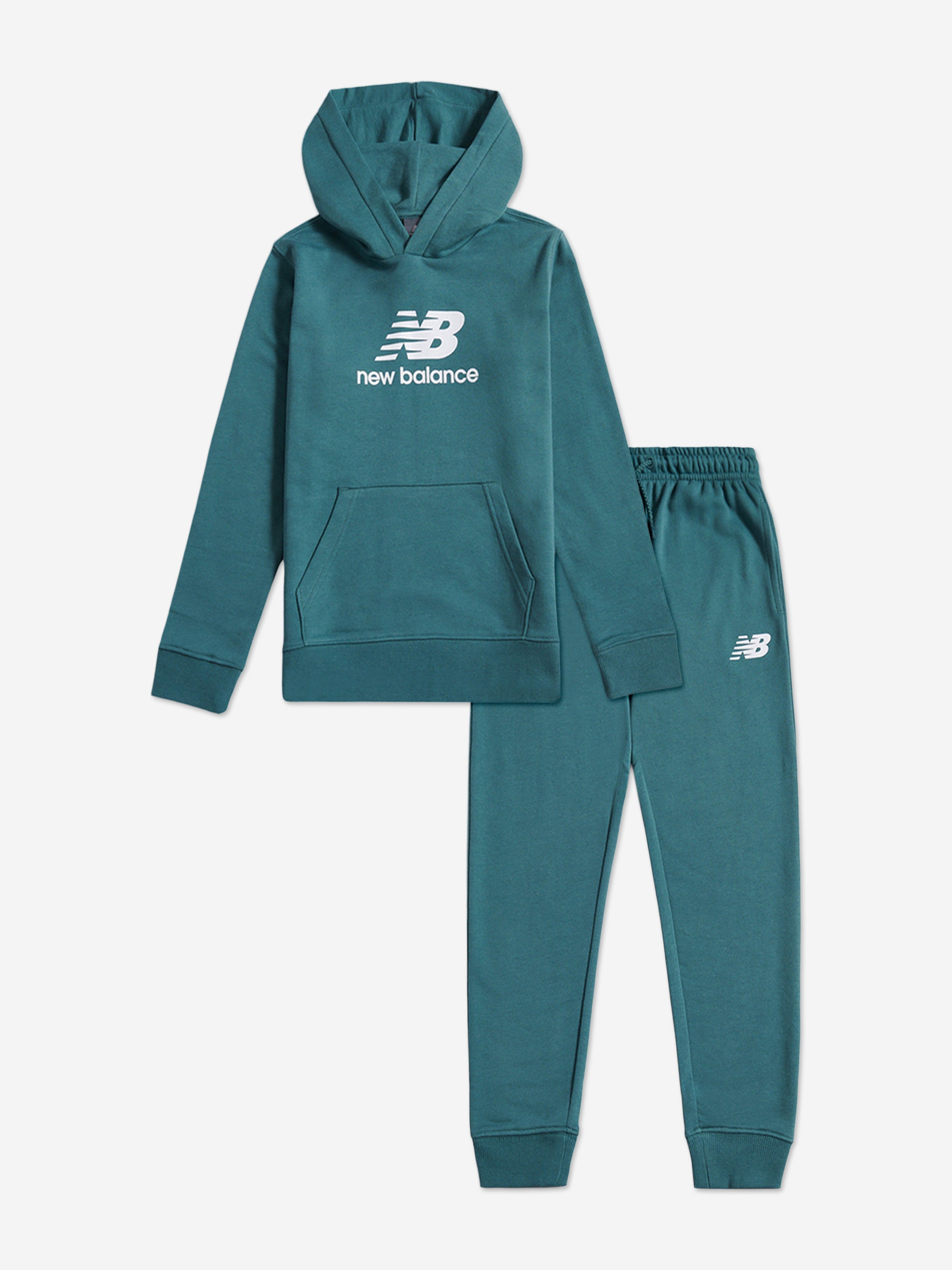 New Balance Boys Stacked Logo Tracksuit in Green | Childsplay Clothing