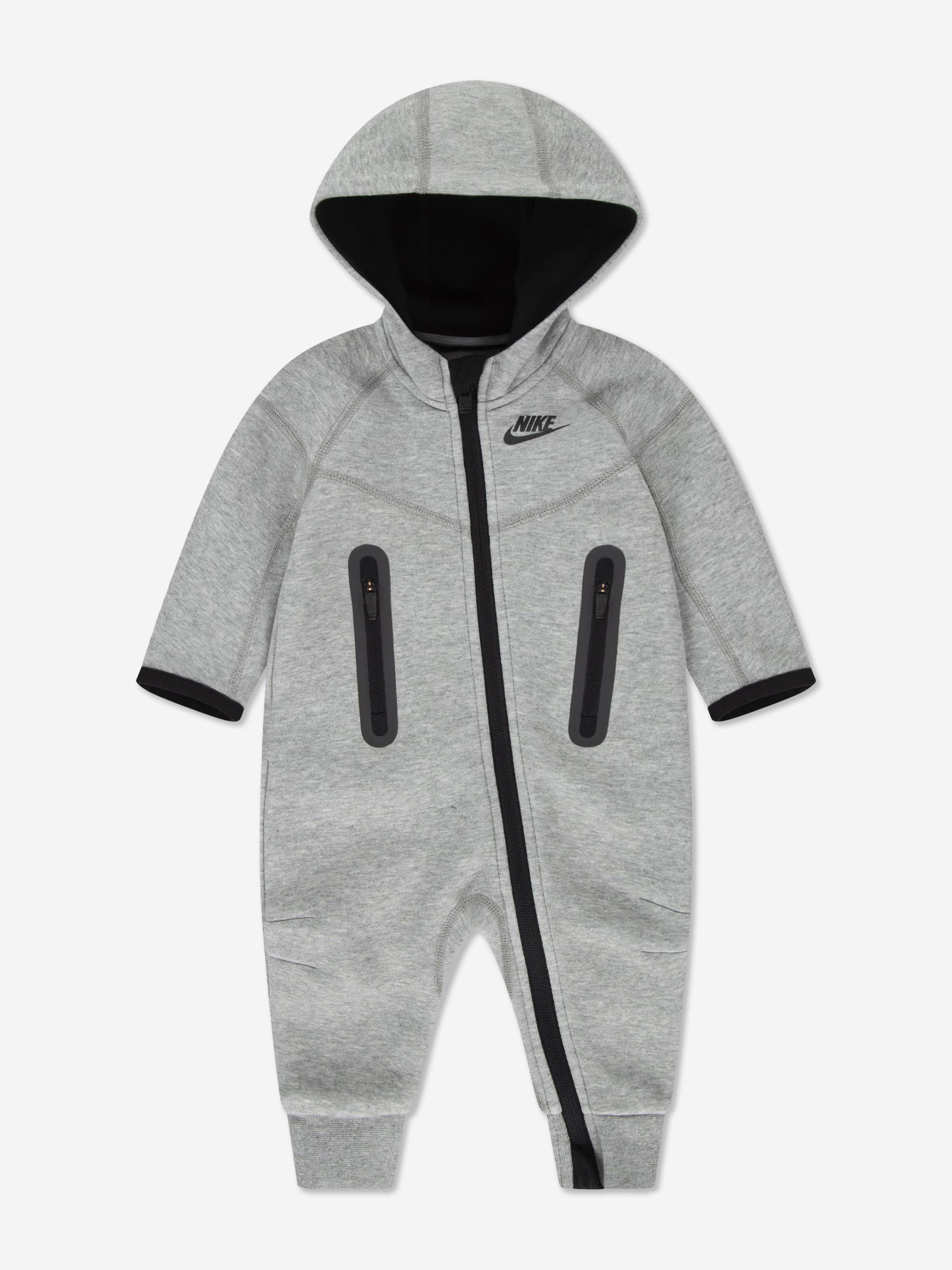 Nike Baby Tech Fleece Hooded Coverall in Grey | Childsplay Clothing