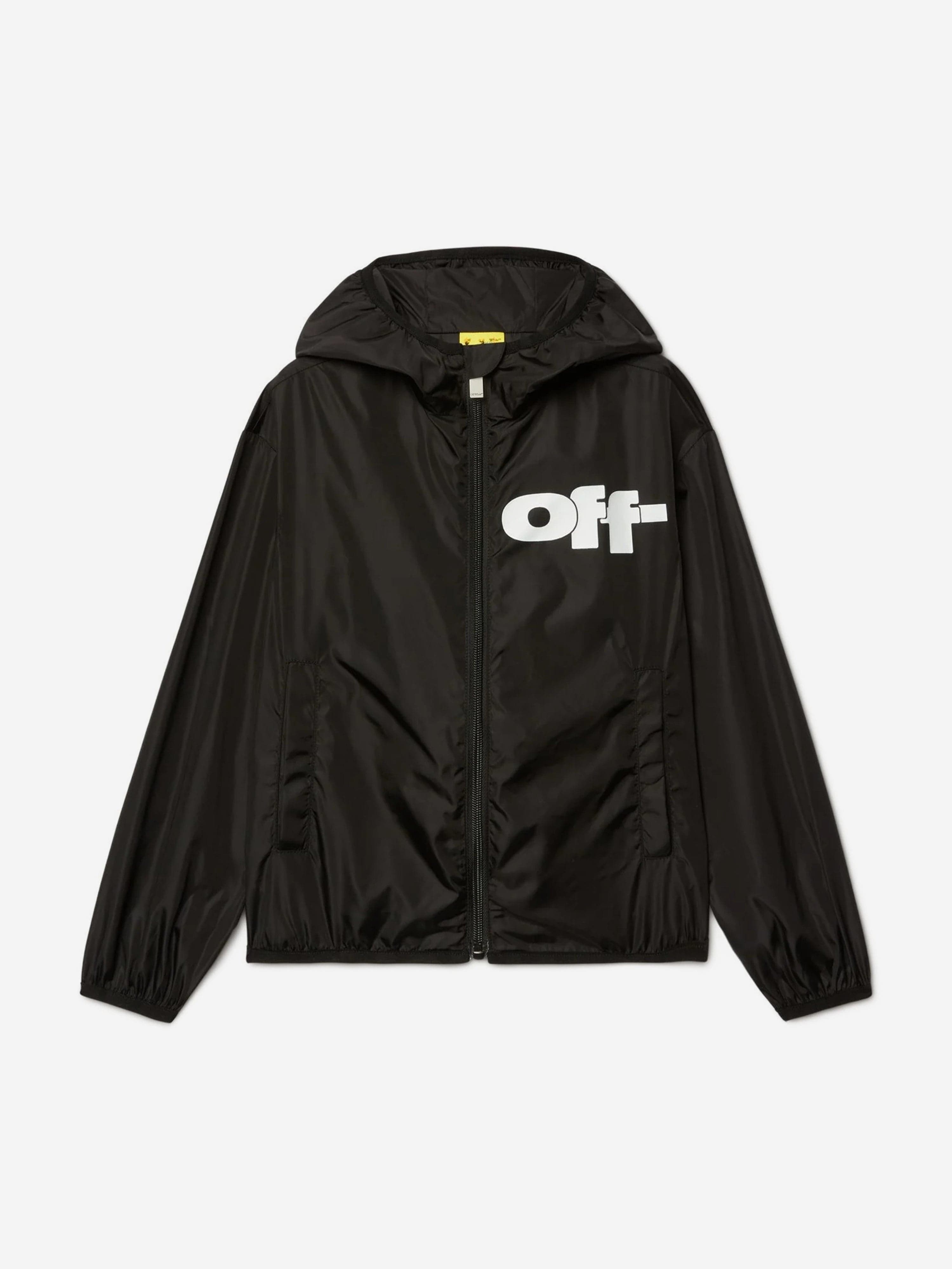 Off-White Boys Type Graphic Windbreaker in Black | Childsplay Clothing