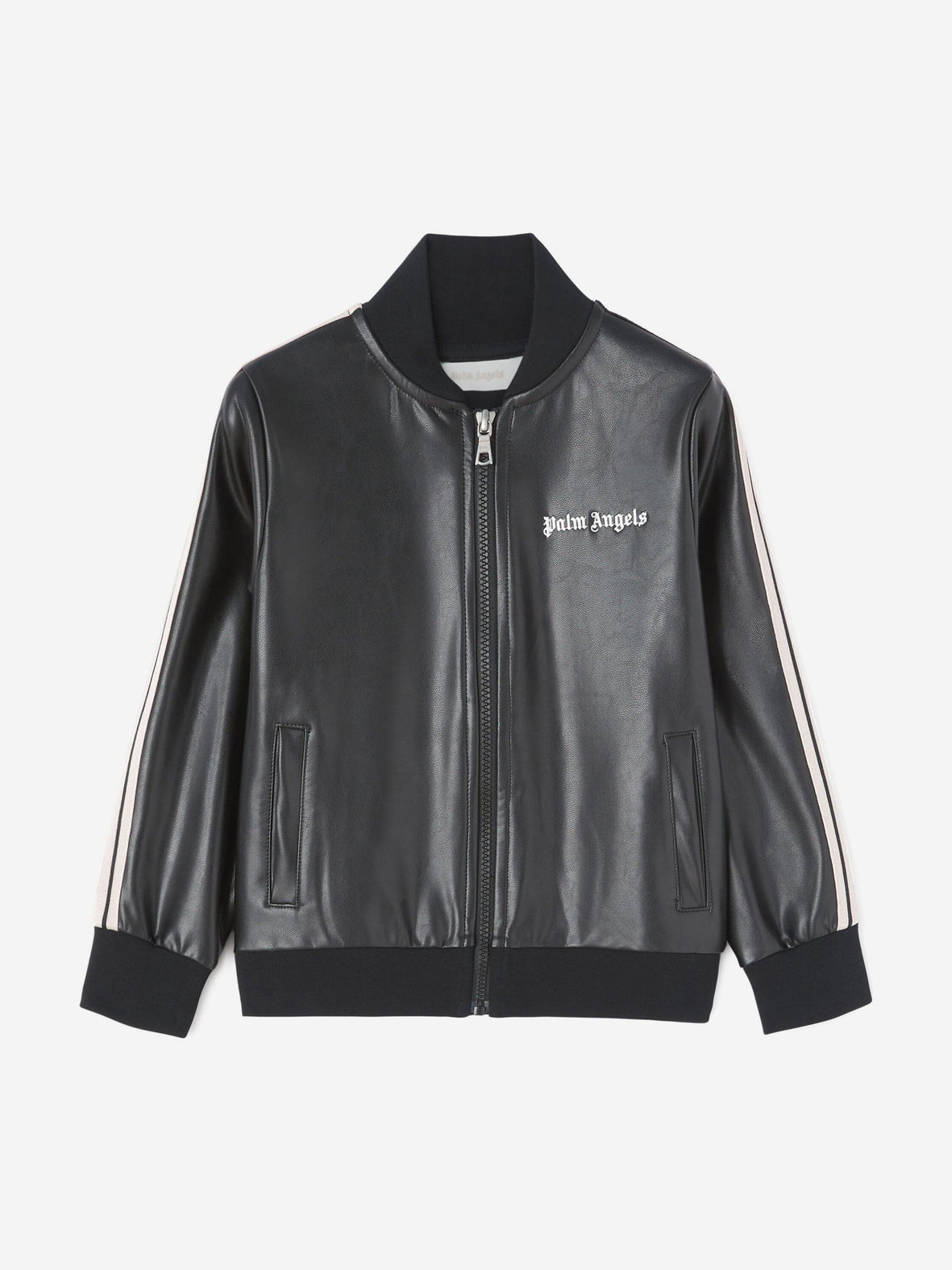 Palm Angels Girls Coated Track Jacket in Black | Childsplay Clothing