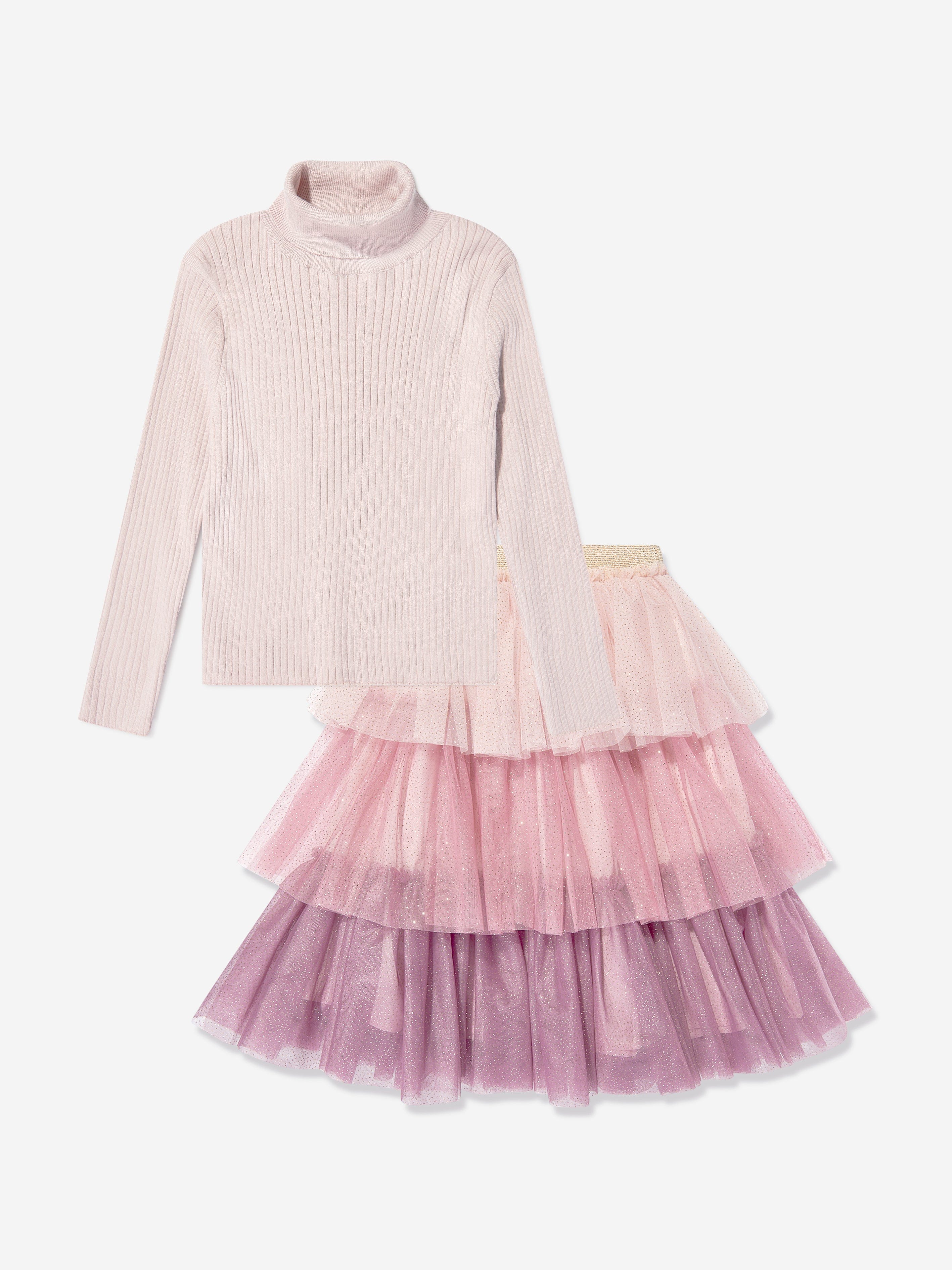Patachou Girls Tulle Skirt Set in Multicolour | Childsplay Clothing