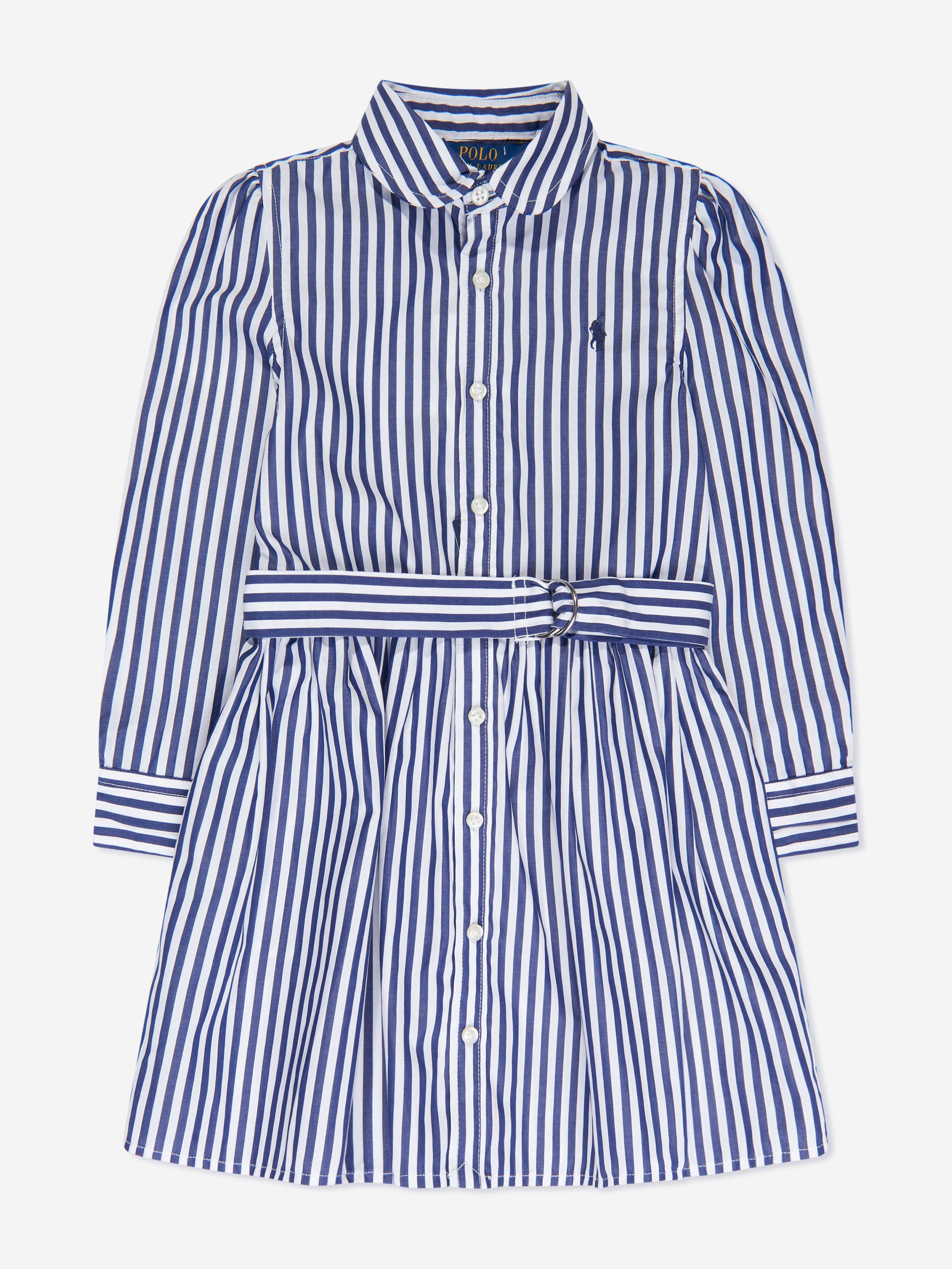 Girls Striped Shirt Dress in Navy | Childsplay Clothing