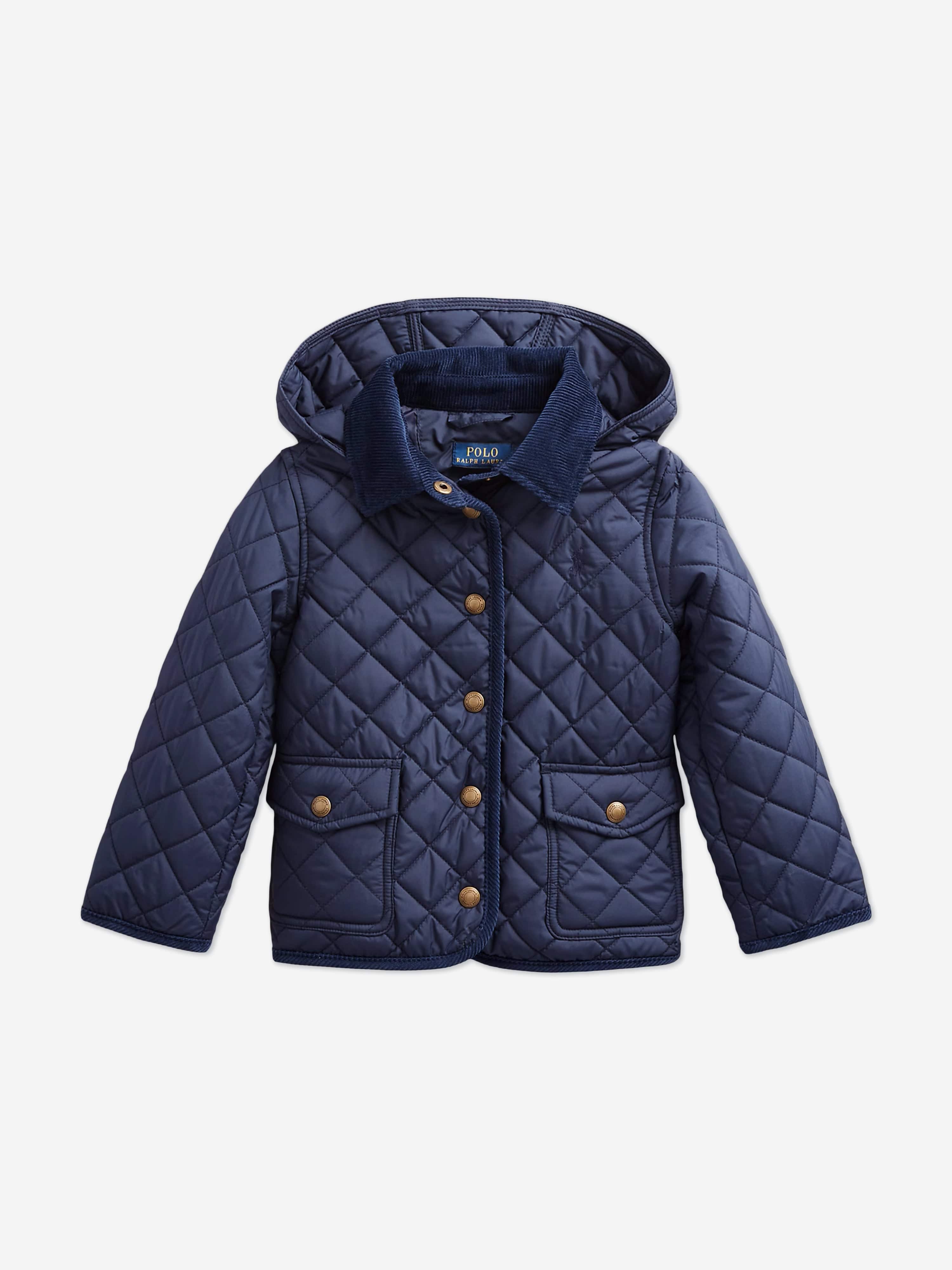 Ralph Lauren Girls Audrey Quilted Barn Jacket in Navy | Childsplay Clothing