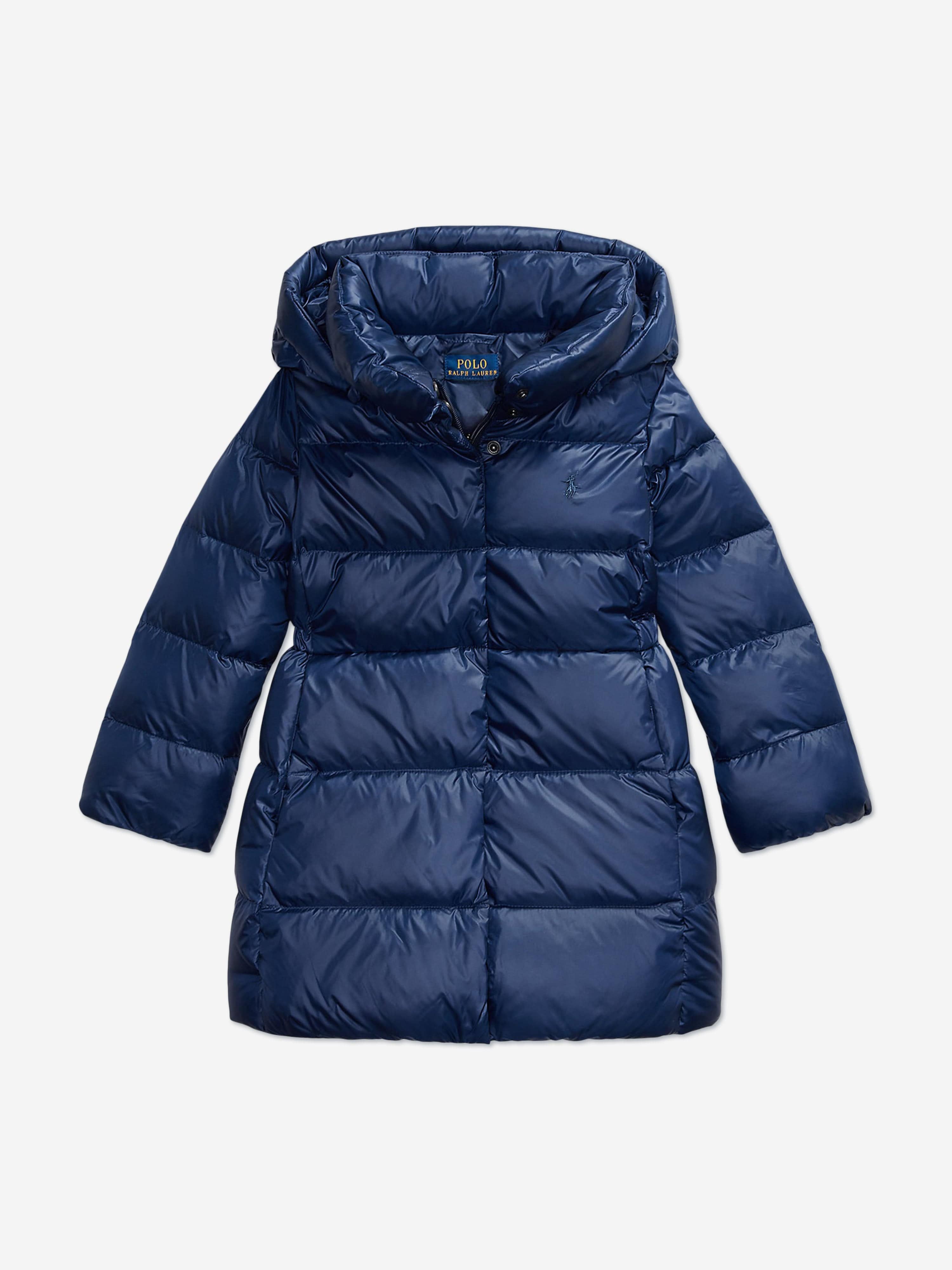 Ralph Lauren Girls Down Padded Coat in Navy | Childsplay Clothing