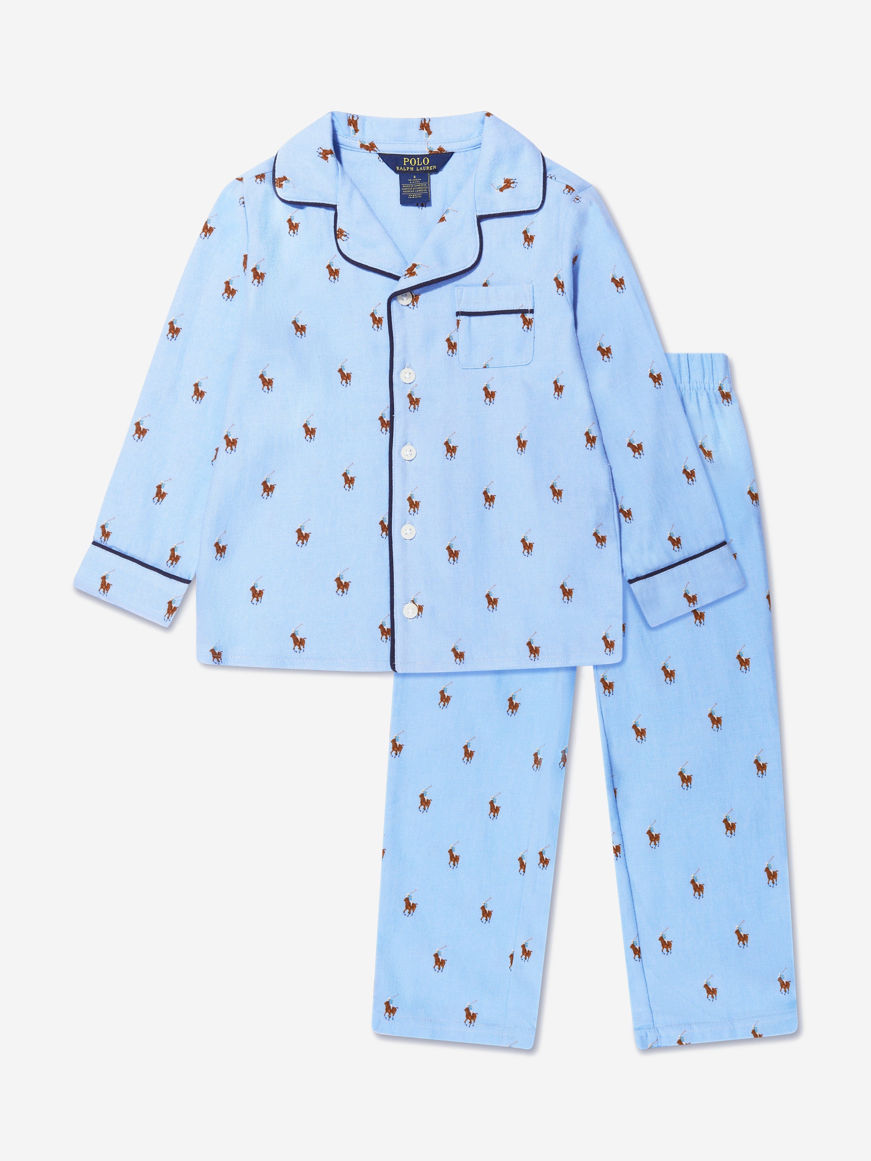 Ralph Lauren Boys Logo Pyjamas Set in Blue | Childsplay Clothing