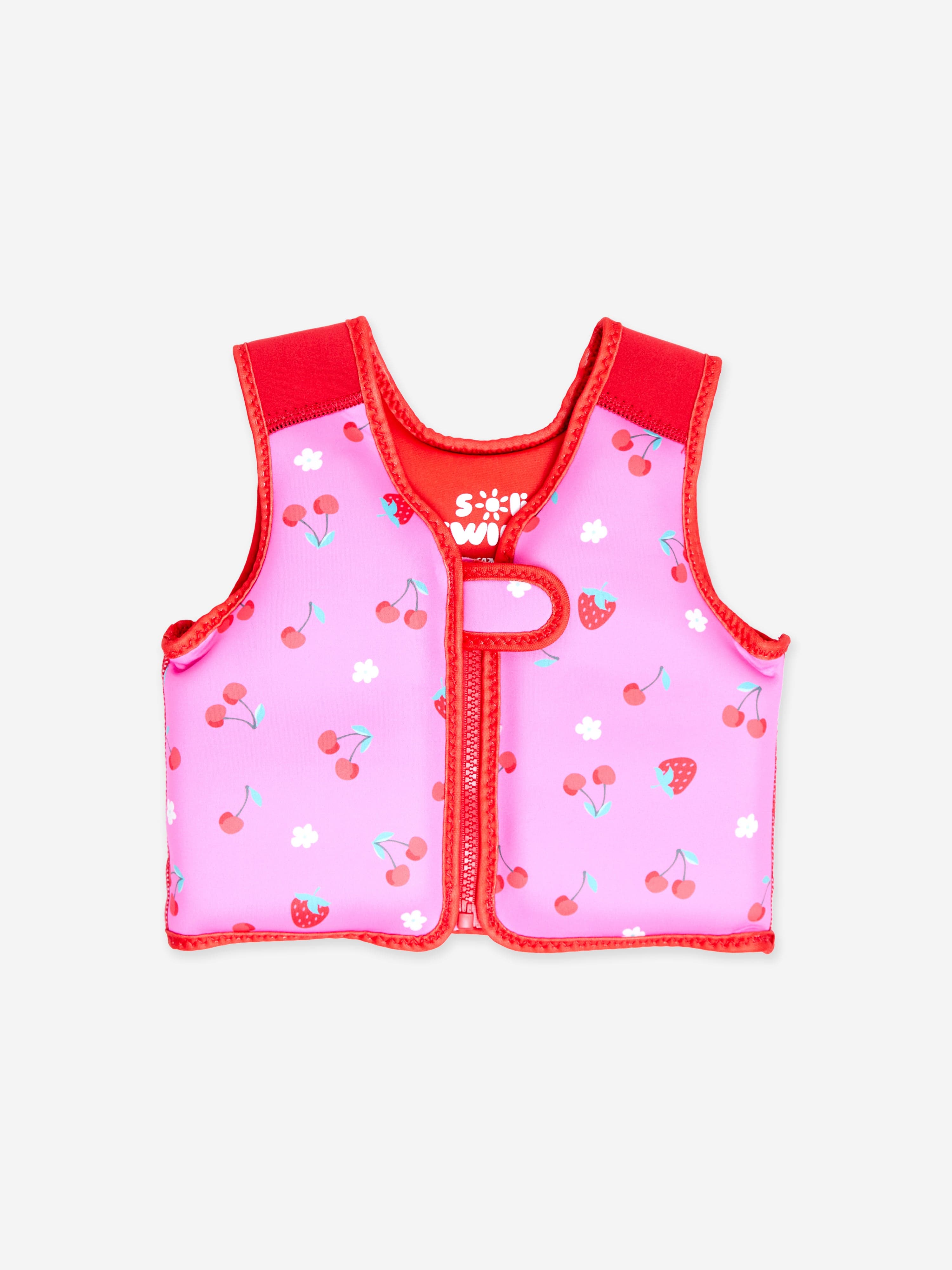 Soli Swim Girls Cherry Float Jacket in Pink (UPF50+) | Childsplay Clothing