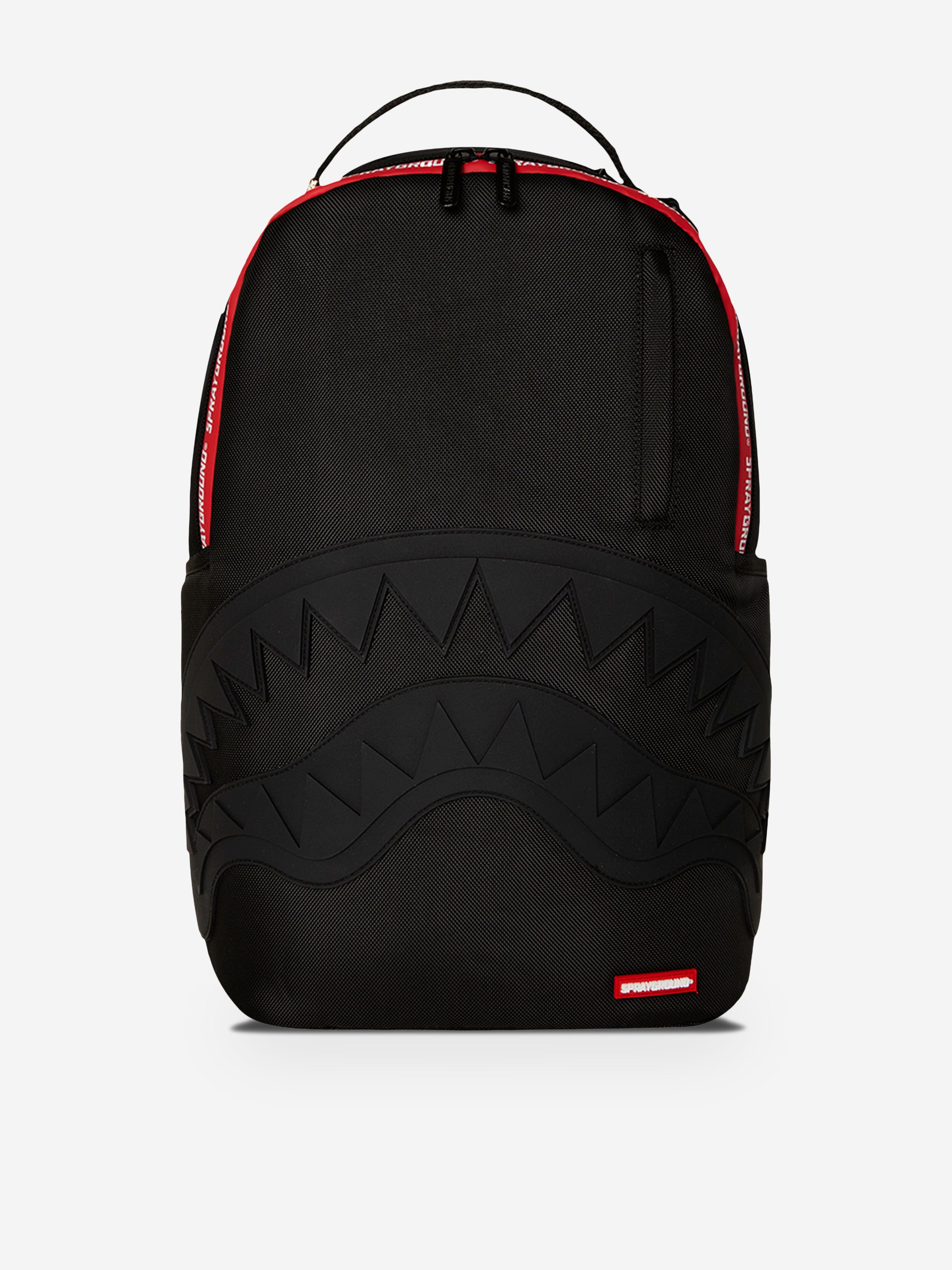 Sprayground Kids Printed Zipper Shark DLXR Backpack in Black (45.72cm ...
