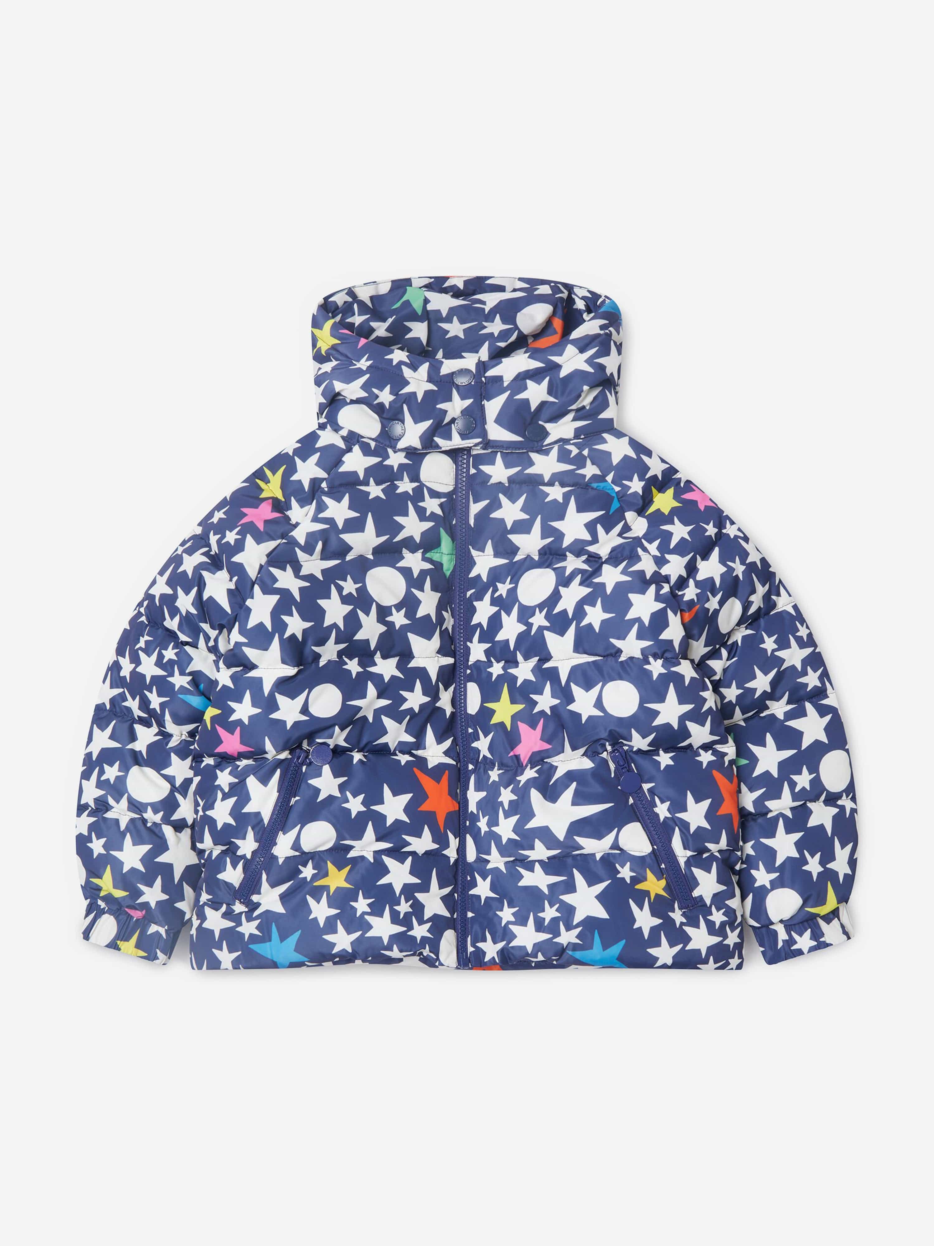Stella McCartney Girls Stars Puffer Jacket in Blue | Childsplay Clothing
